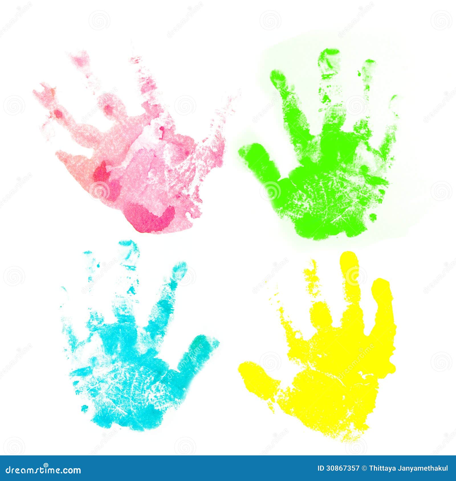 Colorful Child Hand Prints In Heart Shape Vector Illustration ...