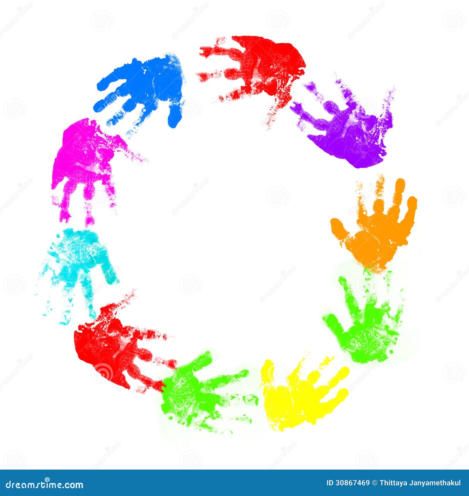 Colorful child hand prints stock illustration. Illustration of human ...