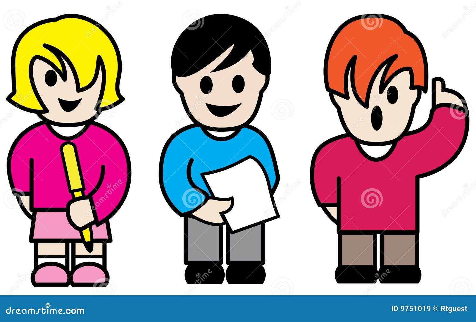 Colorful Children Characters Stock Vector - Illustration of pencil ...