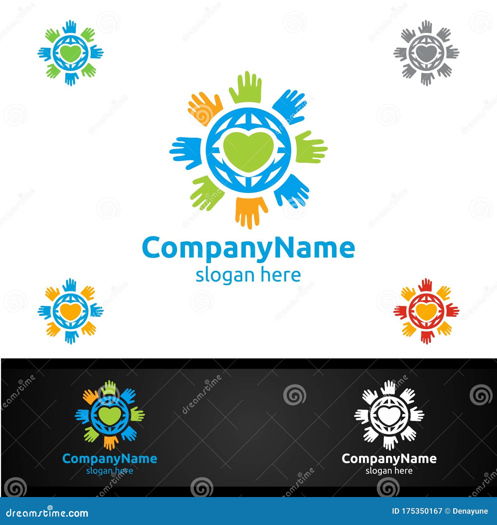 Colorful Children Hand Logo Design for Education or Creative Idea Stock ...