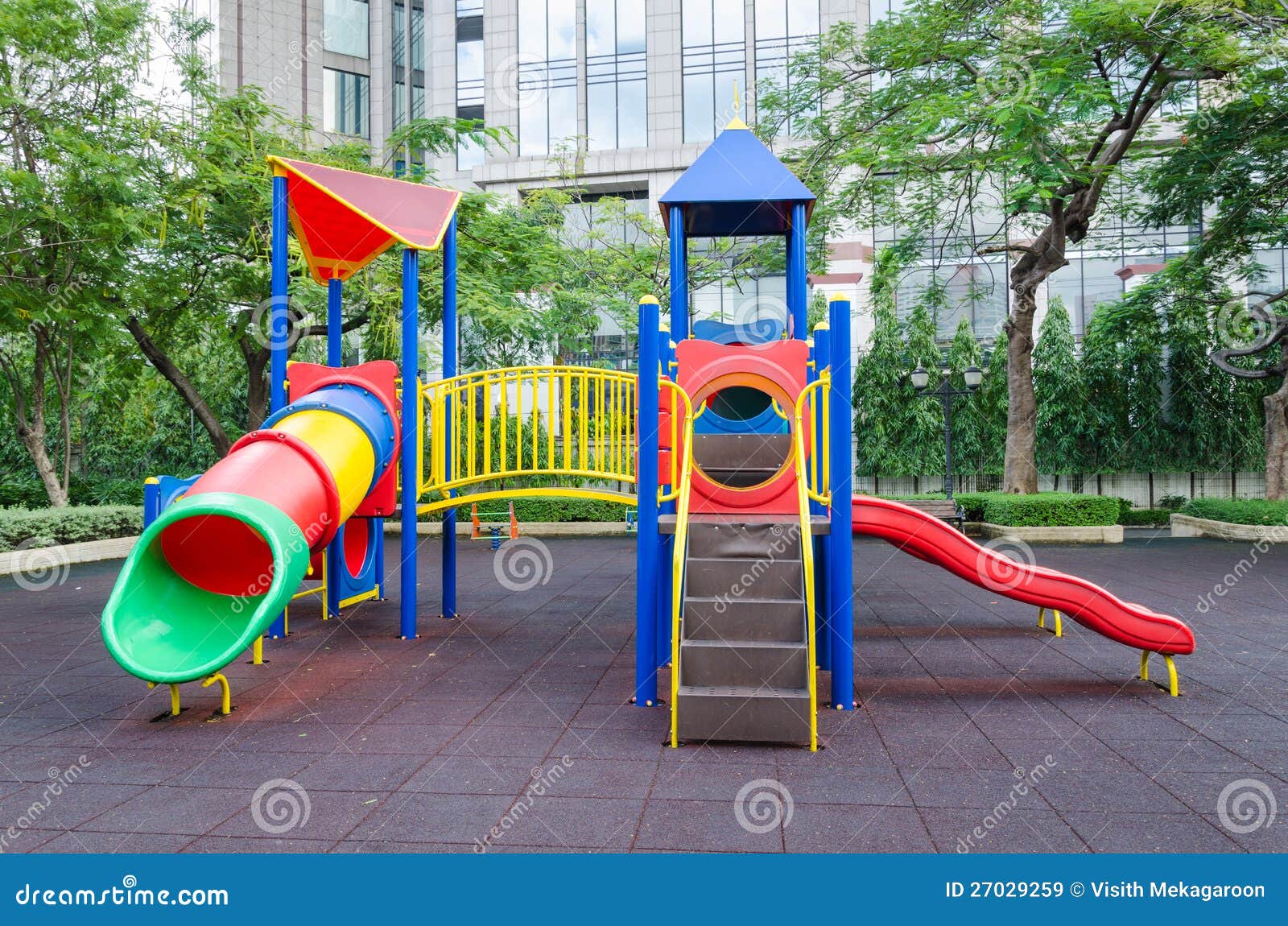 A Colorful Children Playground Stock Image - Image of play, blue: 27029259