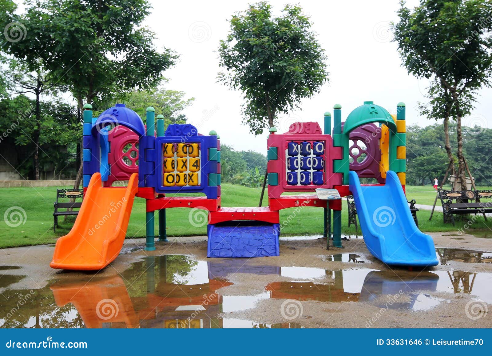Colorful Children Playground Stock Photo - Image of park, equipment ...
