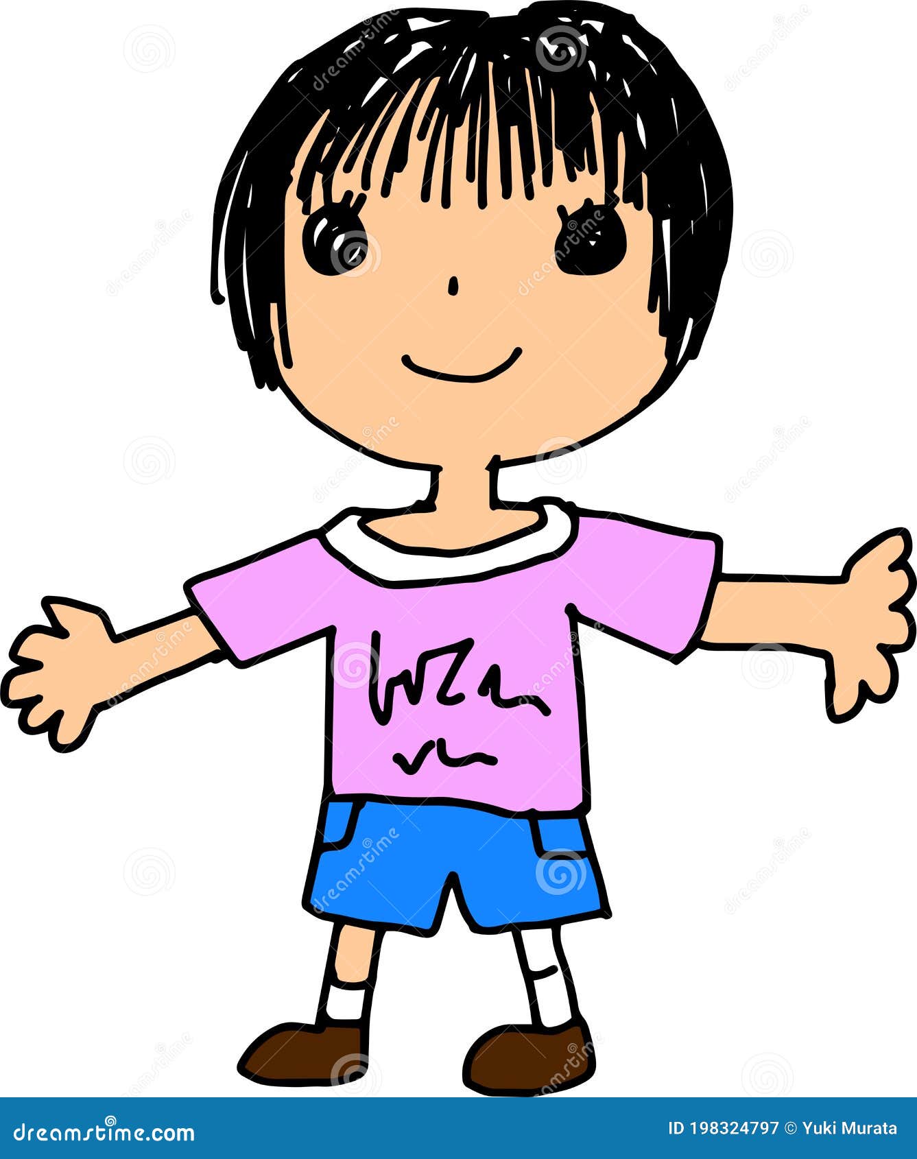 Colorful Children`s Graffiti Drawing Stock Vector - Illustration of ...