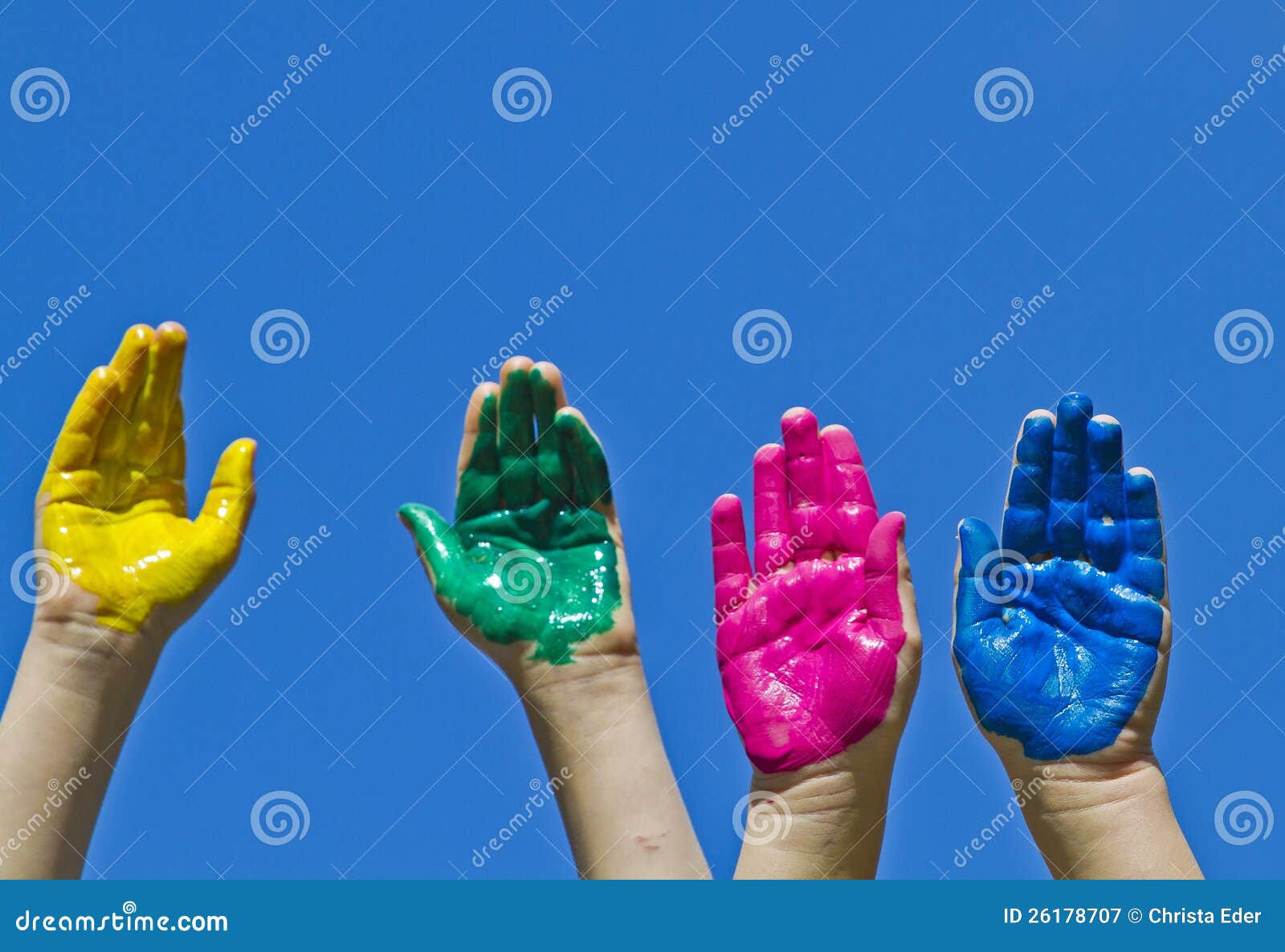 Colorful children s hands stock image. Image of shaking - 26178707