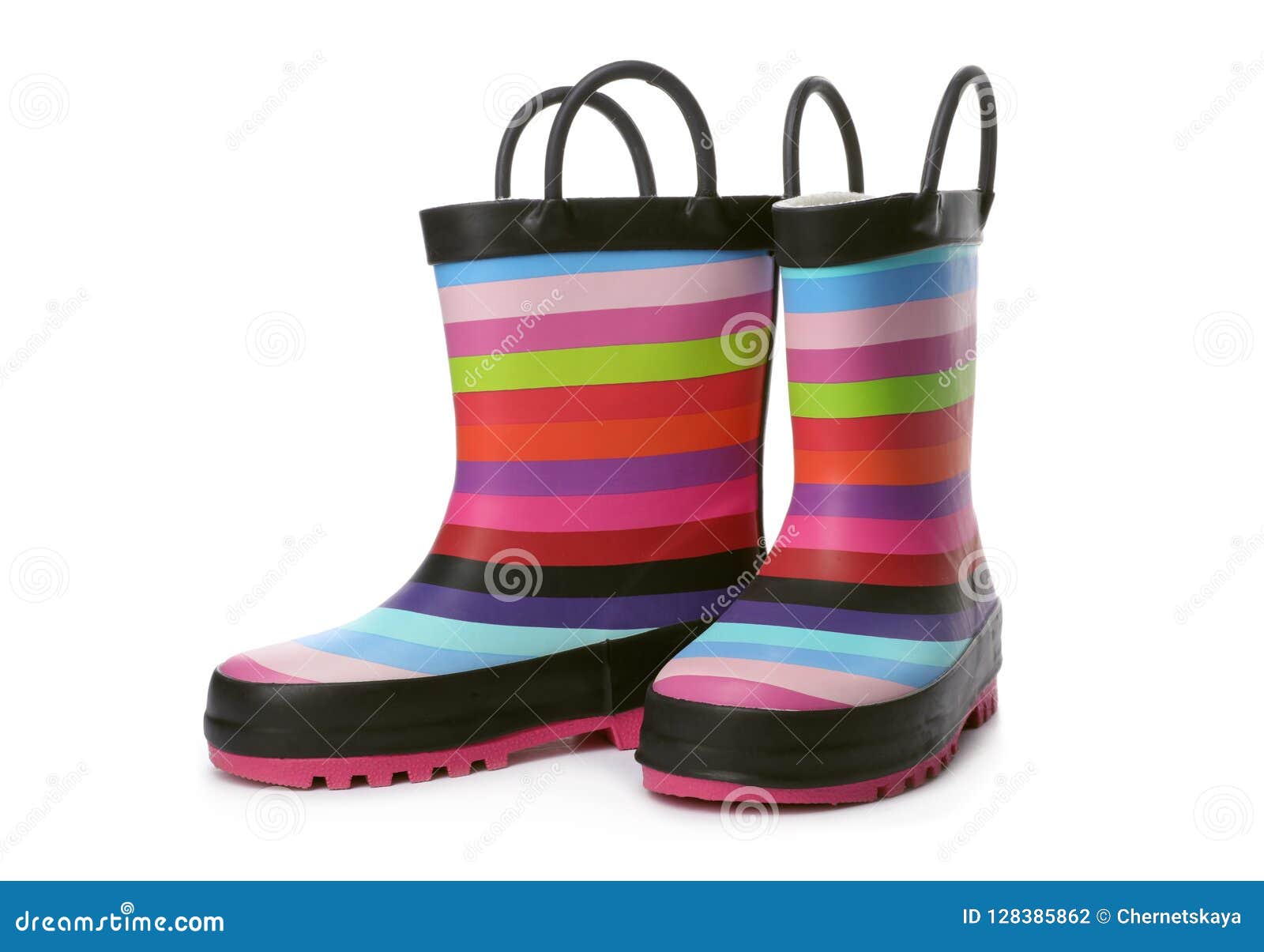 Colorful Children`s Rubber Boots Stock Photo - Image of footwear ...