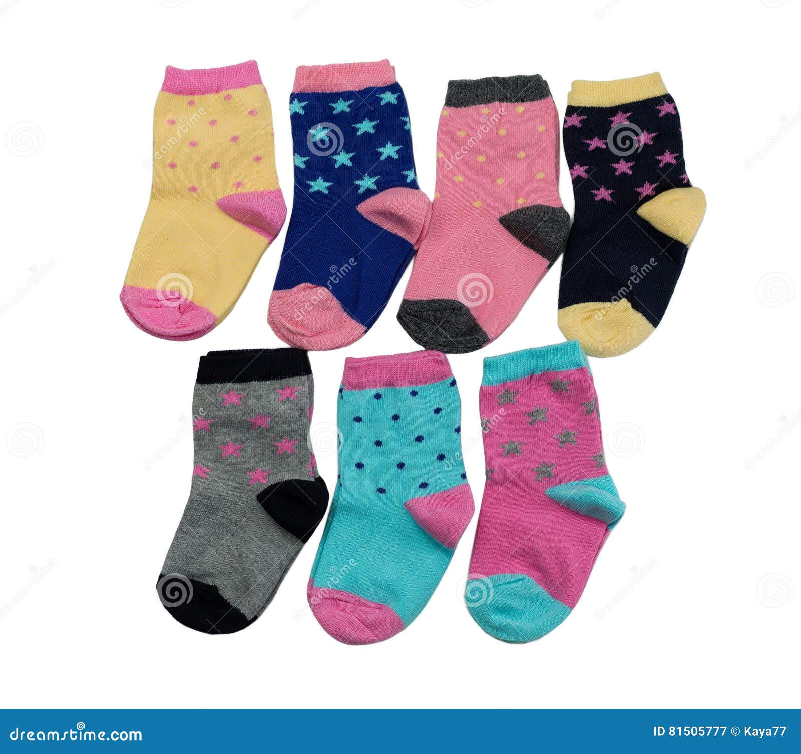 Colorful Children Socks, Isolate Stock Image - Image of children ...
