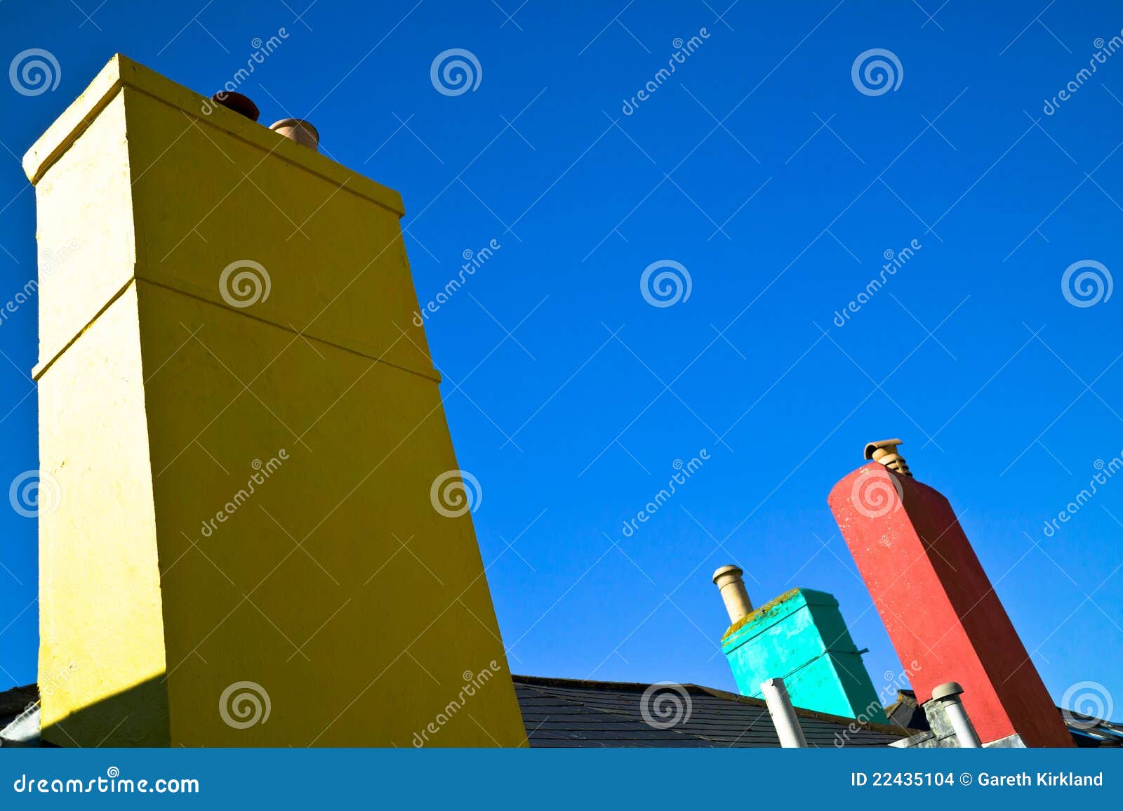 Colorful chimneys stock photo. Image of green, devon - 22435104