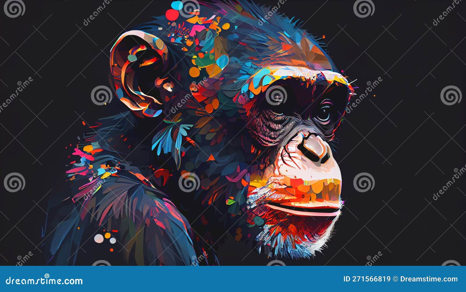 Colorful Chimp And Chimpanzee: Striking Digital Surrealism 3d ...