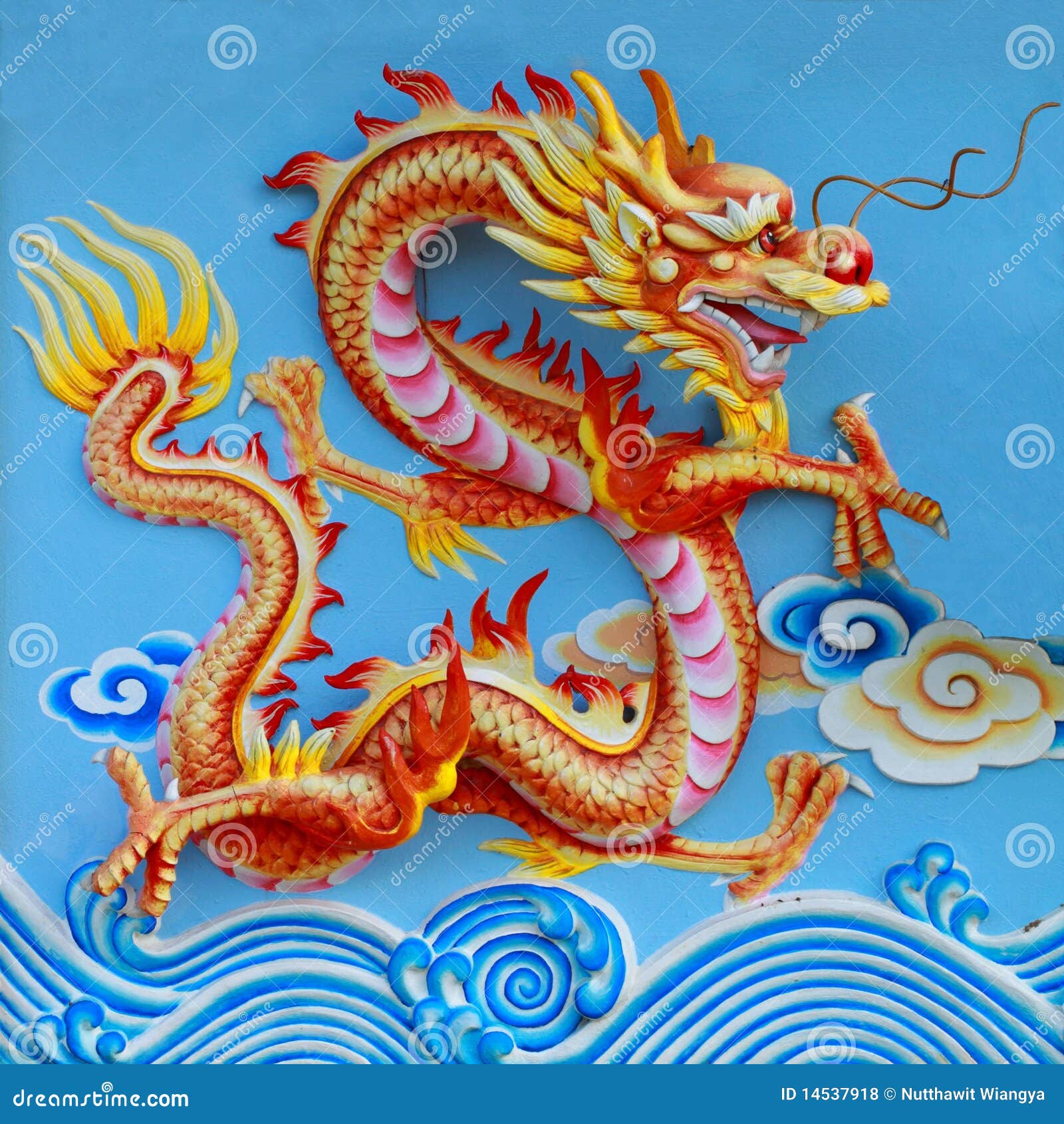 Colorful chinese dragon stock photo. Image of monument - 14537918