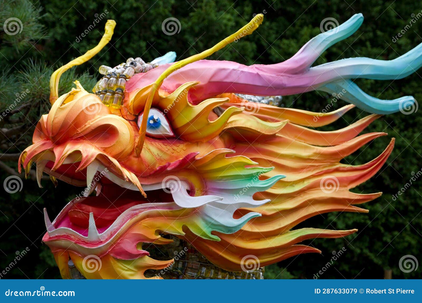 Colorful Chinese Dragon Head Stock Image - Image of power, asian: 287633079