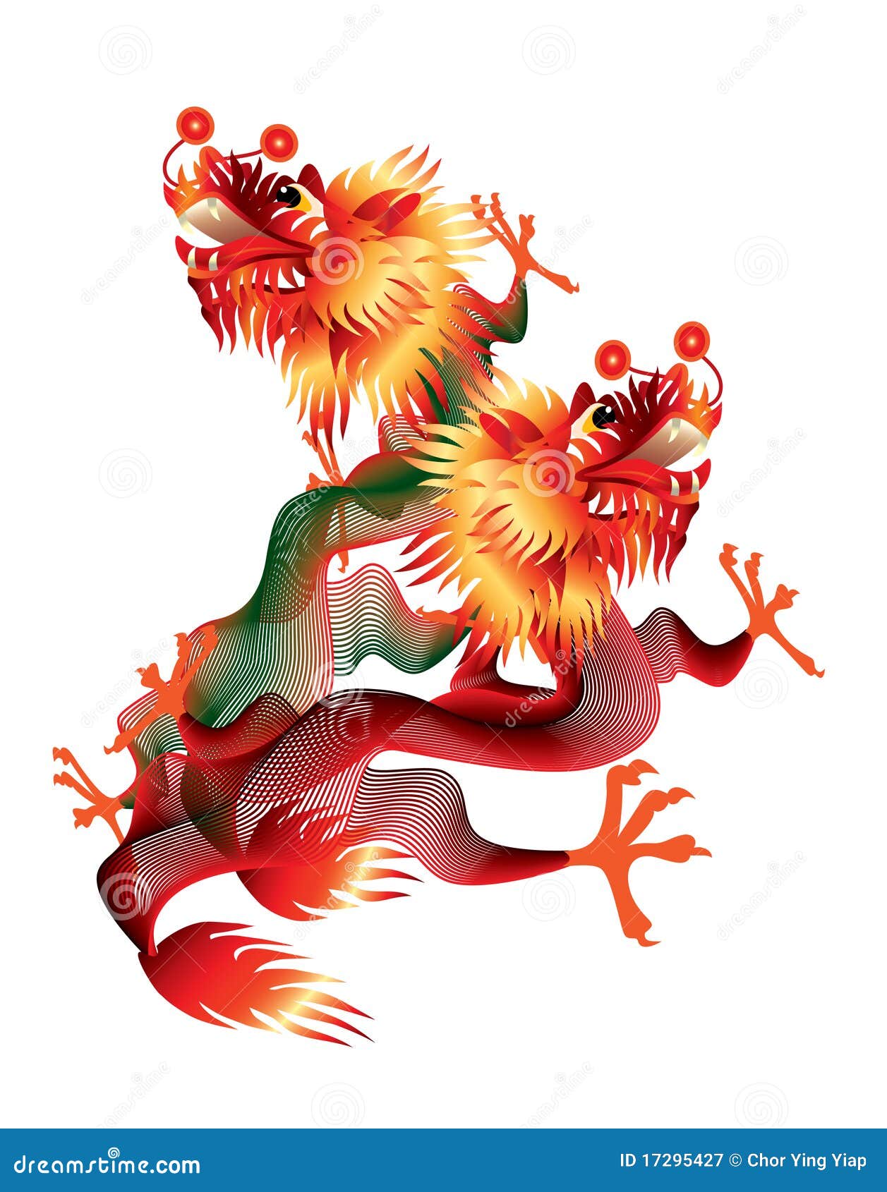 Chinese Dragons Vector Illustration | CartoonDealer.com #12009336