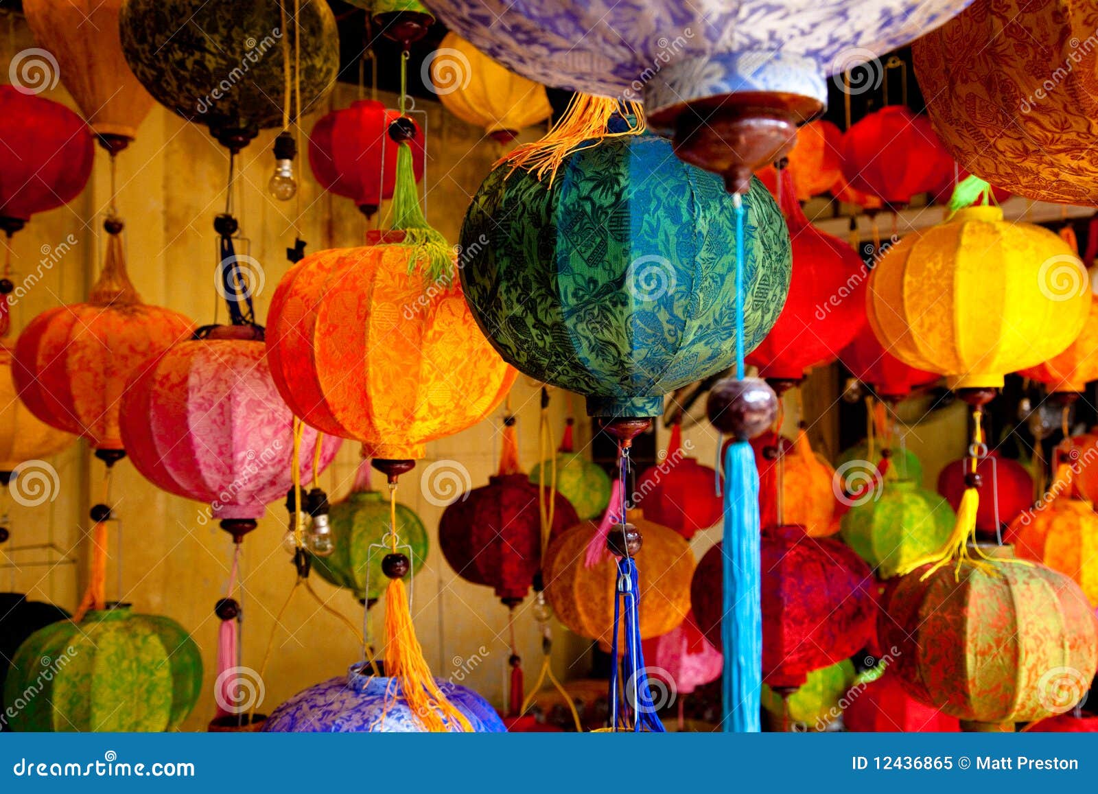 Colorful Chinese lanterns stock image. Image of hand - 12436865