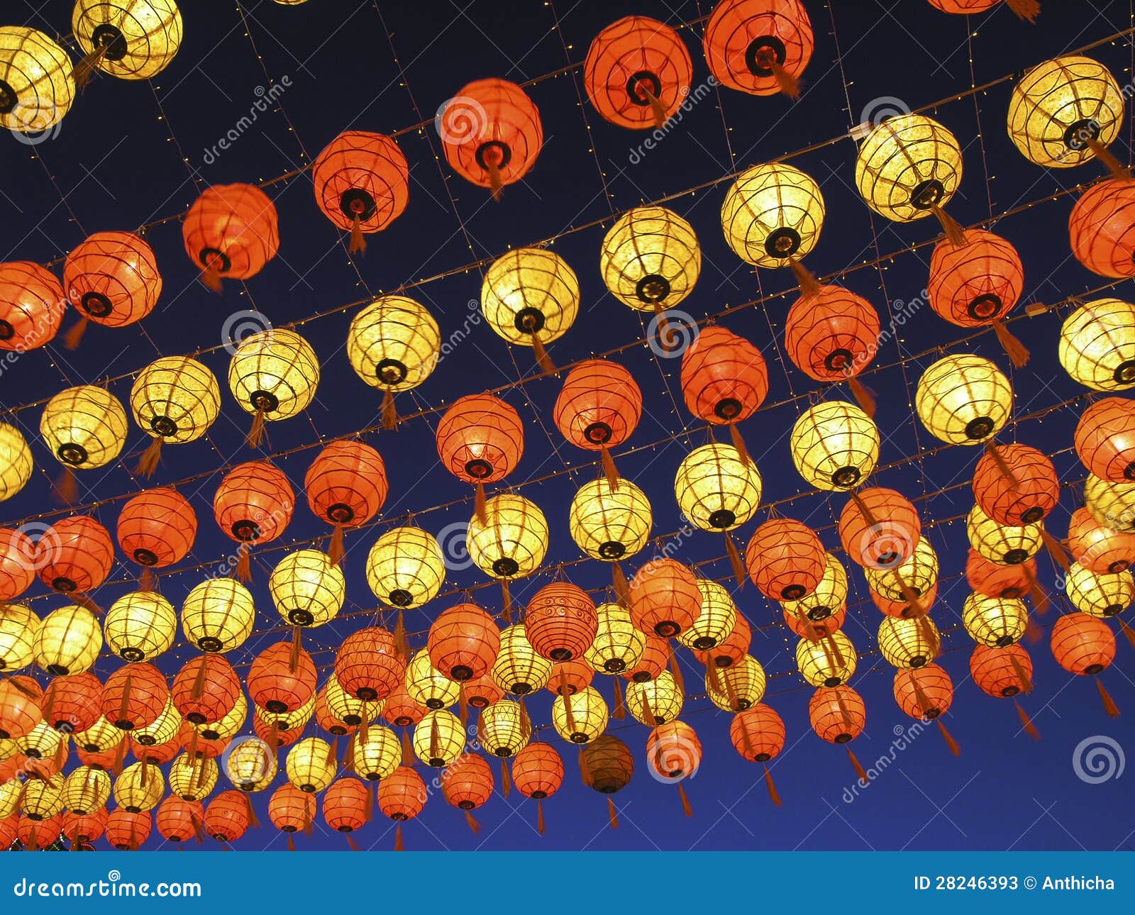Colorful chinese lanterns stock image. Image of decorative - 28246393