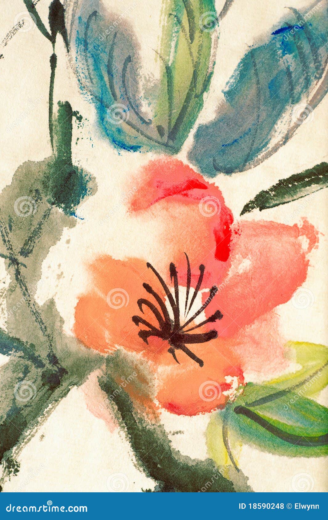 Colorful Chinese painting stock illustration. Illustration of colorful ...
