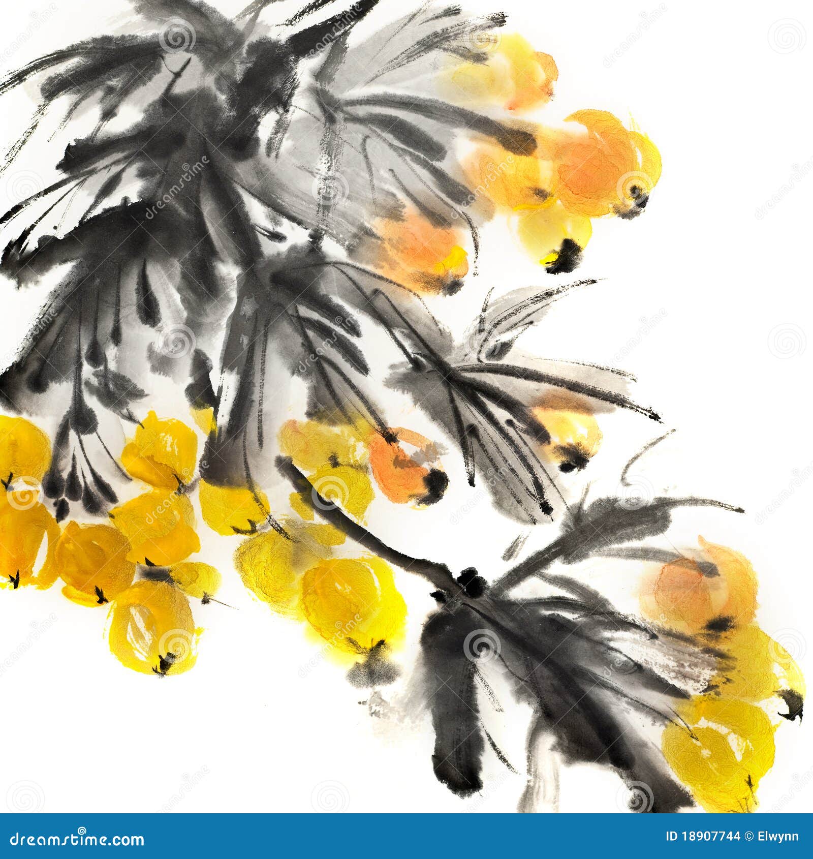 Colorful Chinese painting stock illustration. Illustration of element ...