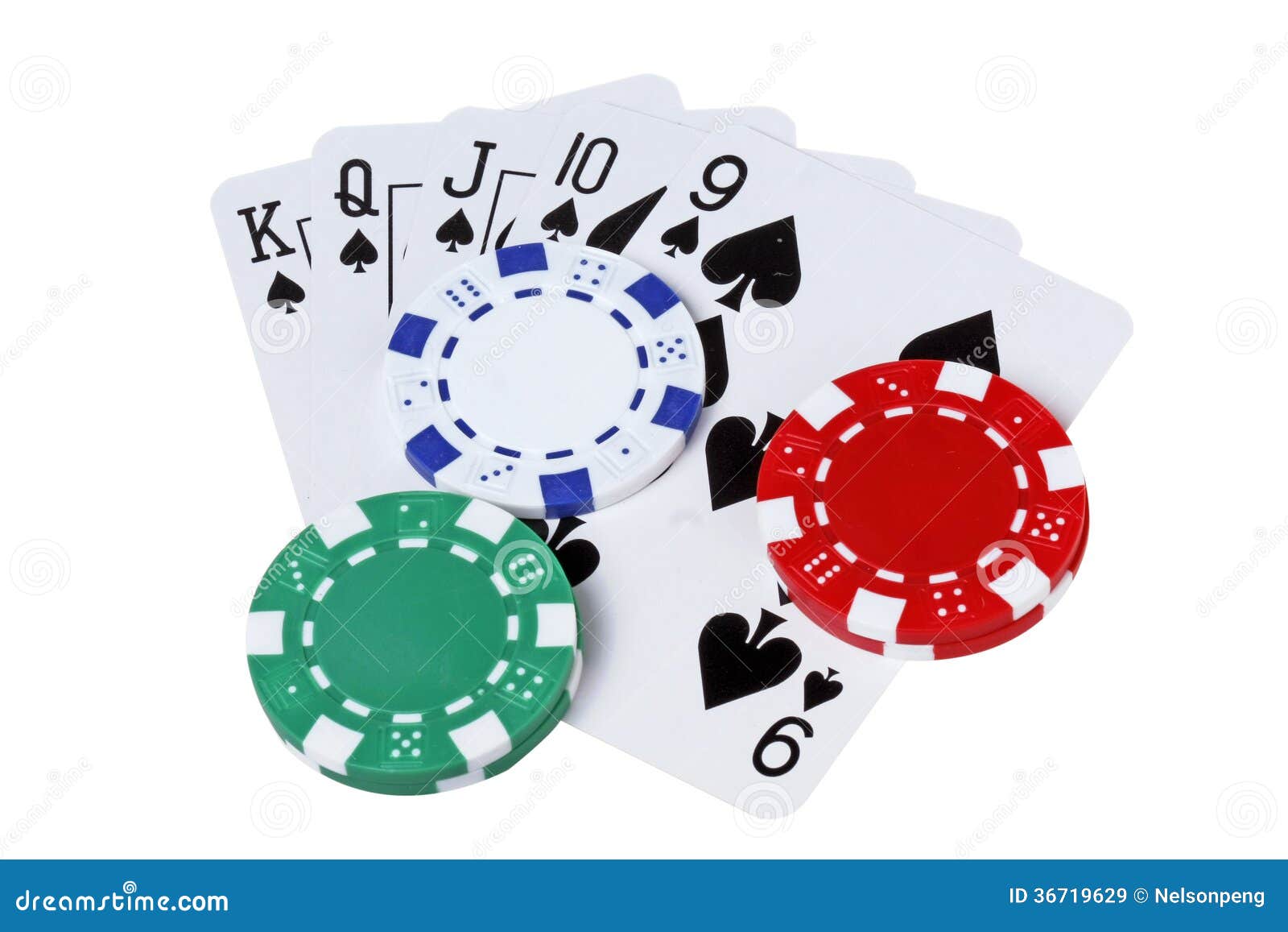 Colorful Chips and Spade Flush Stock Image - Image of card, poker: 36719629