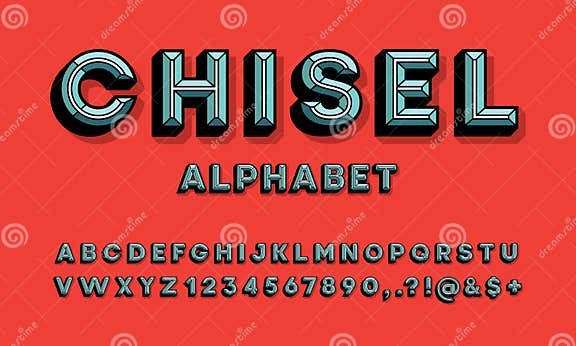 Chisel font stock vector. Illustration of alphabet, type - 142054677