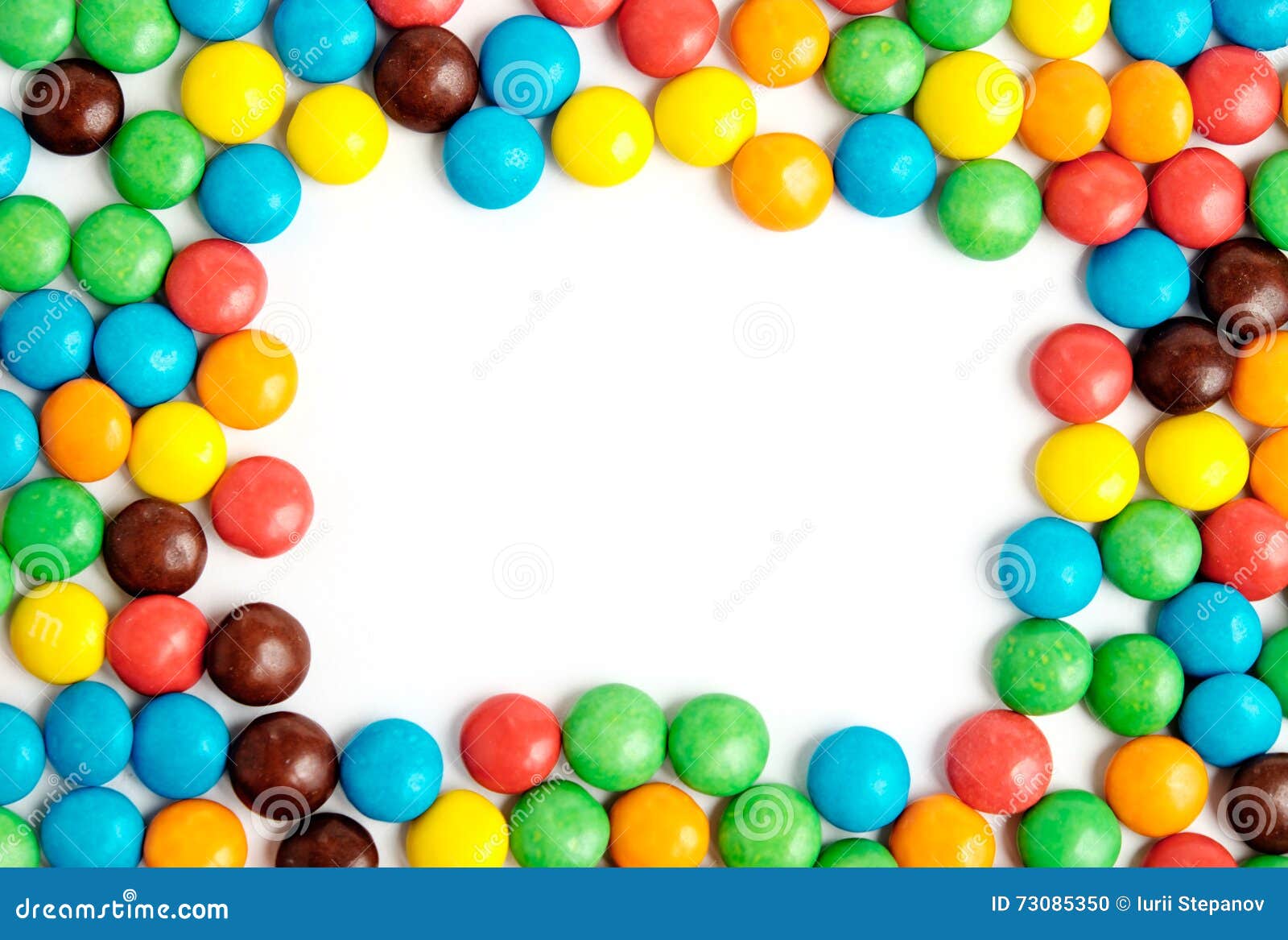 Colorful Chocolate Candies Frame Stock Photo - Image of frame, blue ...