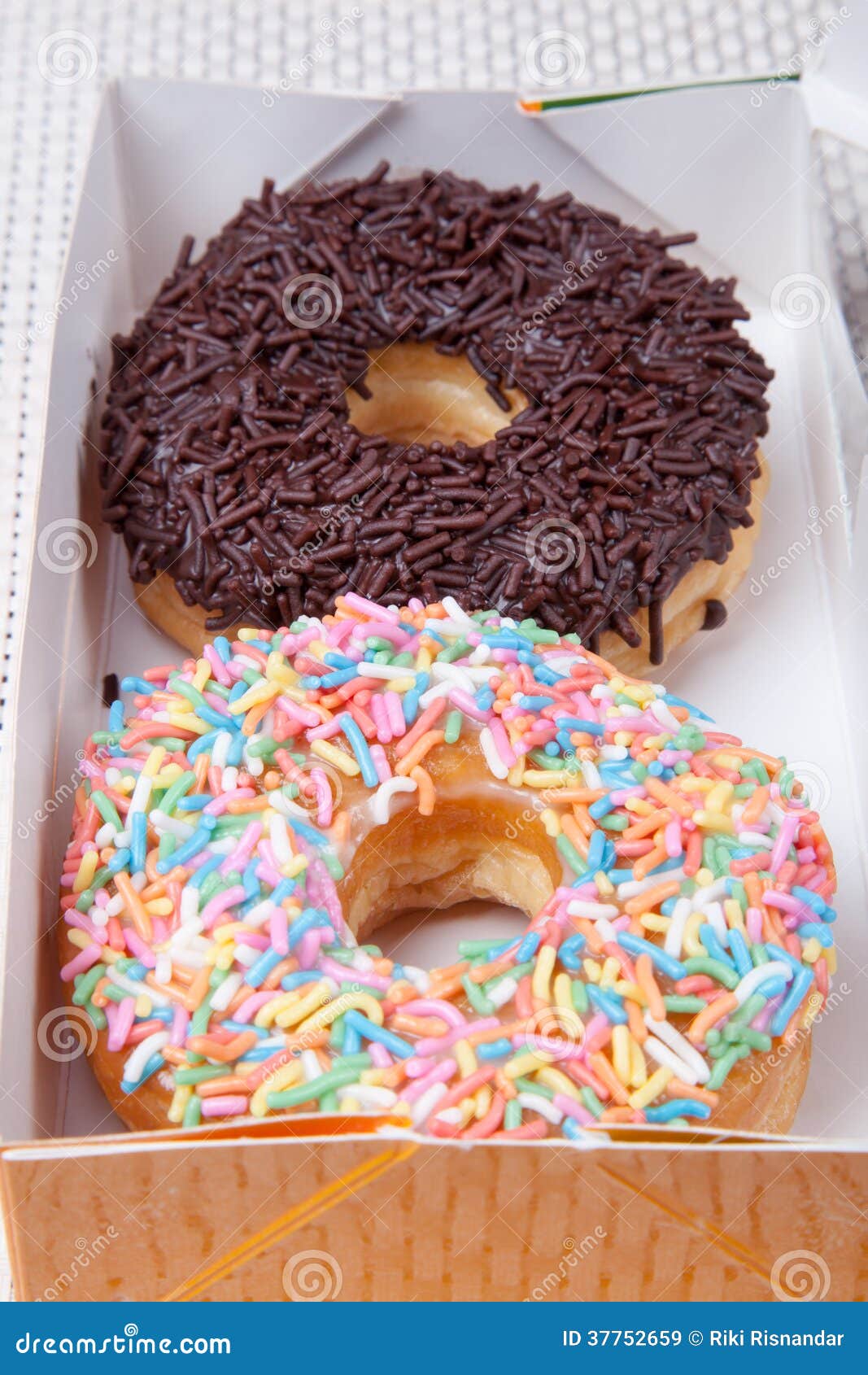 Colorful and Chocolate Donut in a Box Stock Image - Image of bright ...