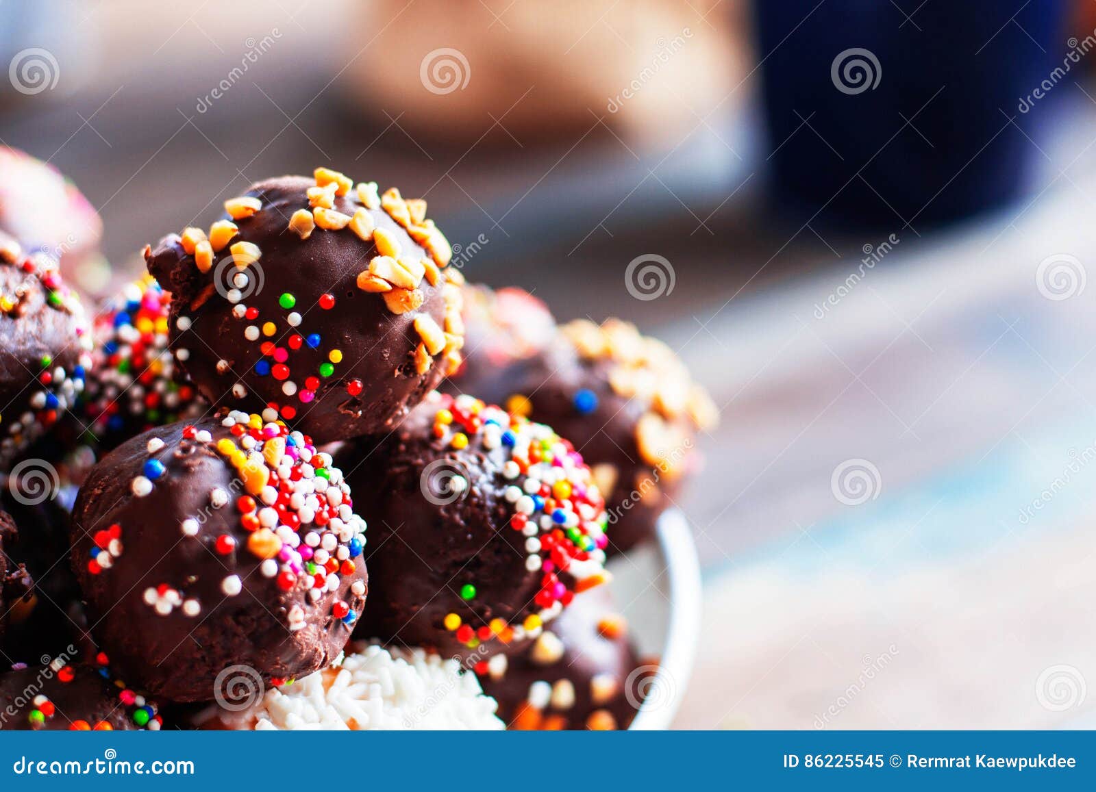 Colorful of Chocolate in Restaurants. Stock Image - Image of snack ...