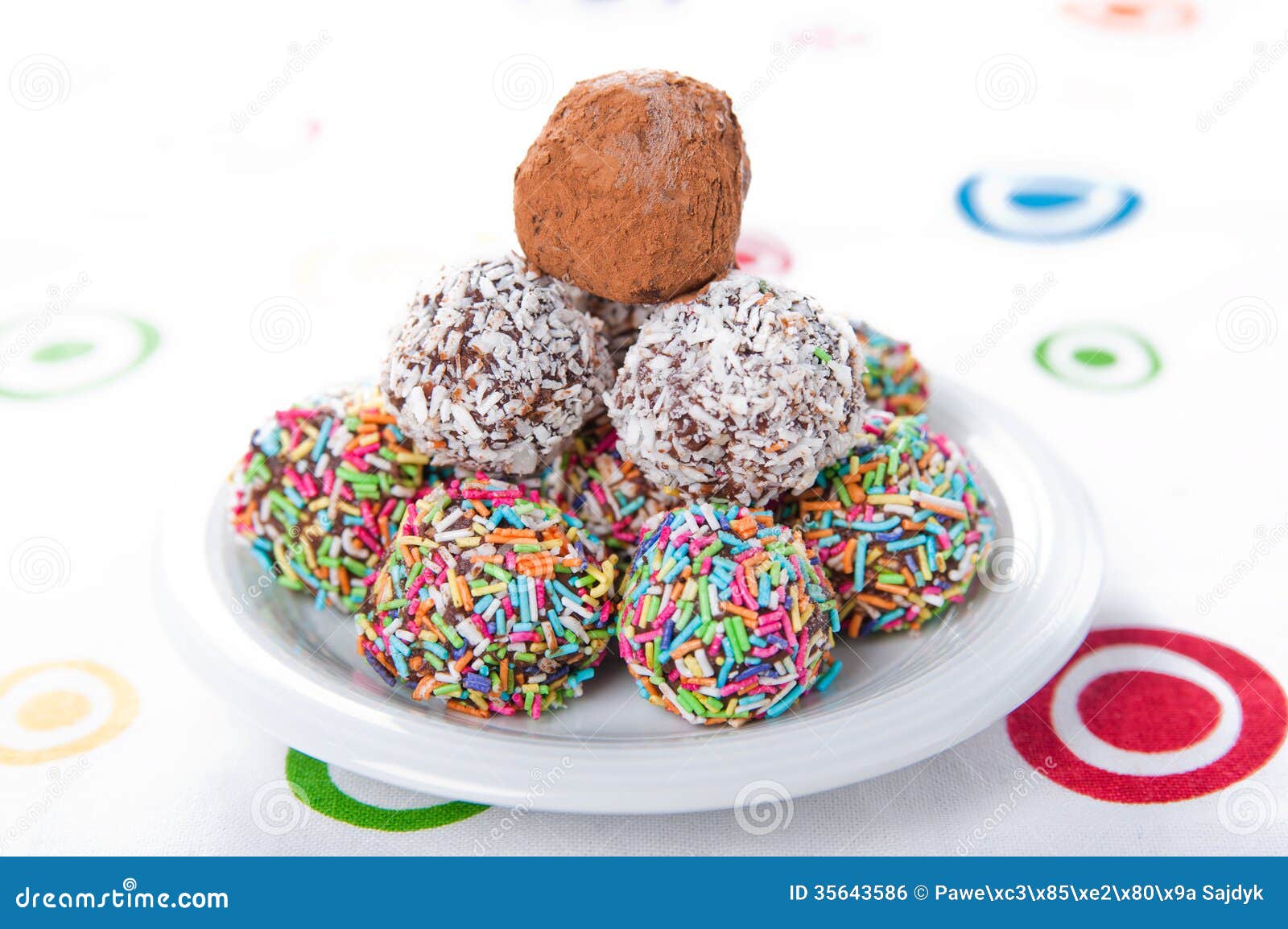 Colorful Chocolate Truffles Stock Photo - Image of sweets, truffle ...