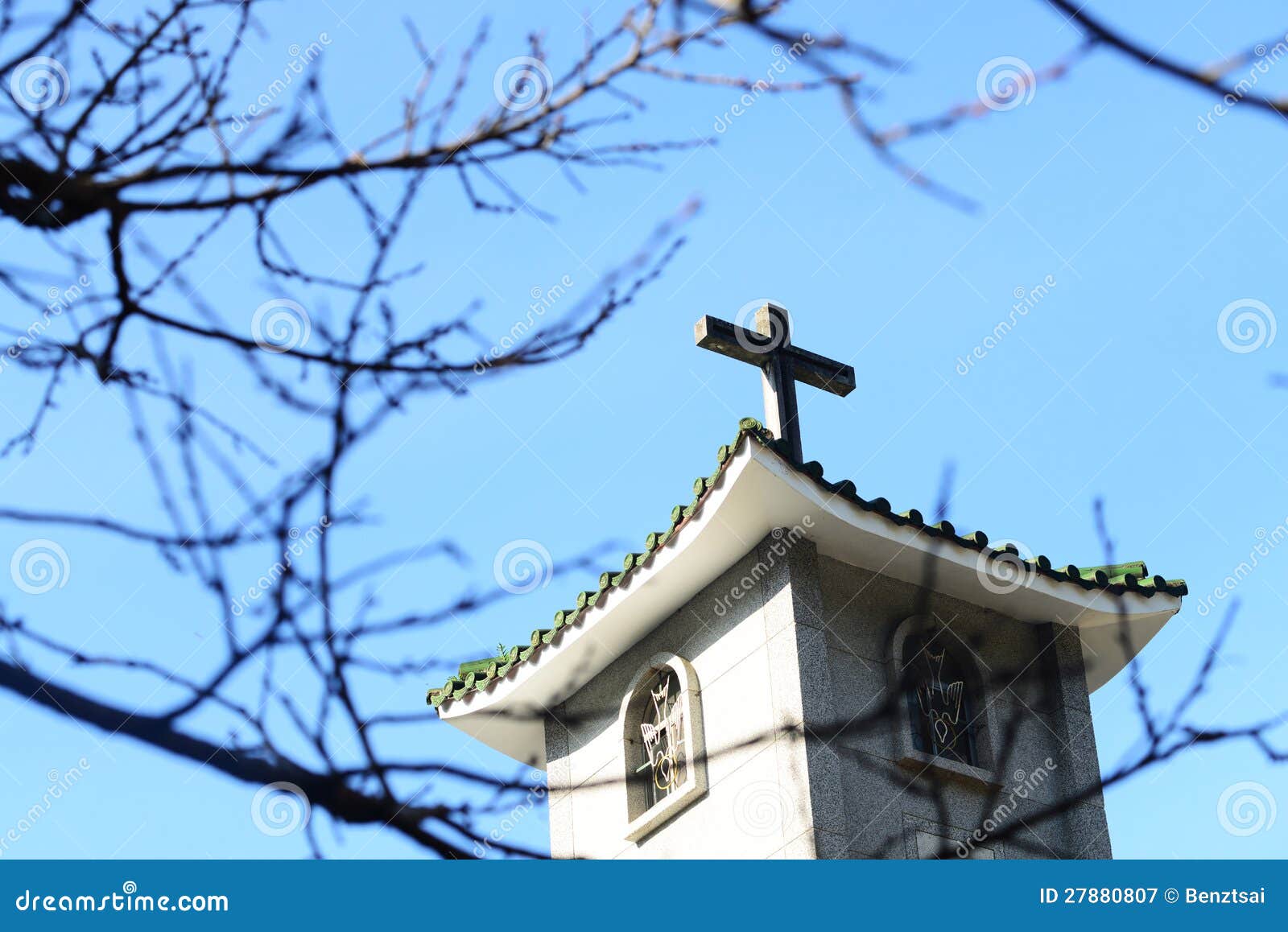 Colorful Christian Church with Blue Sky Stock Image - Image of ...