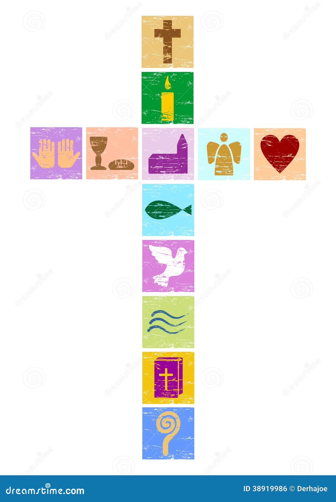 Colorful Christian cross stock illustration. Illustration of element ...