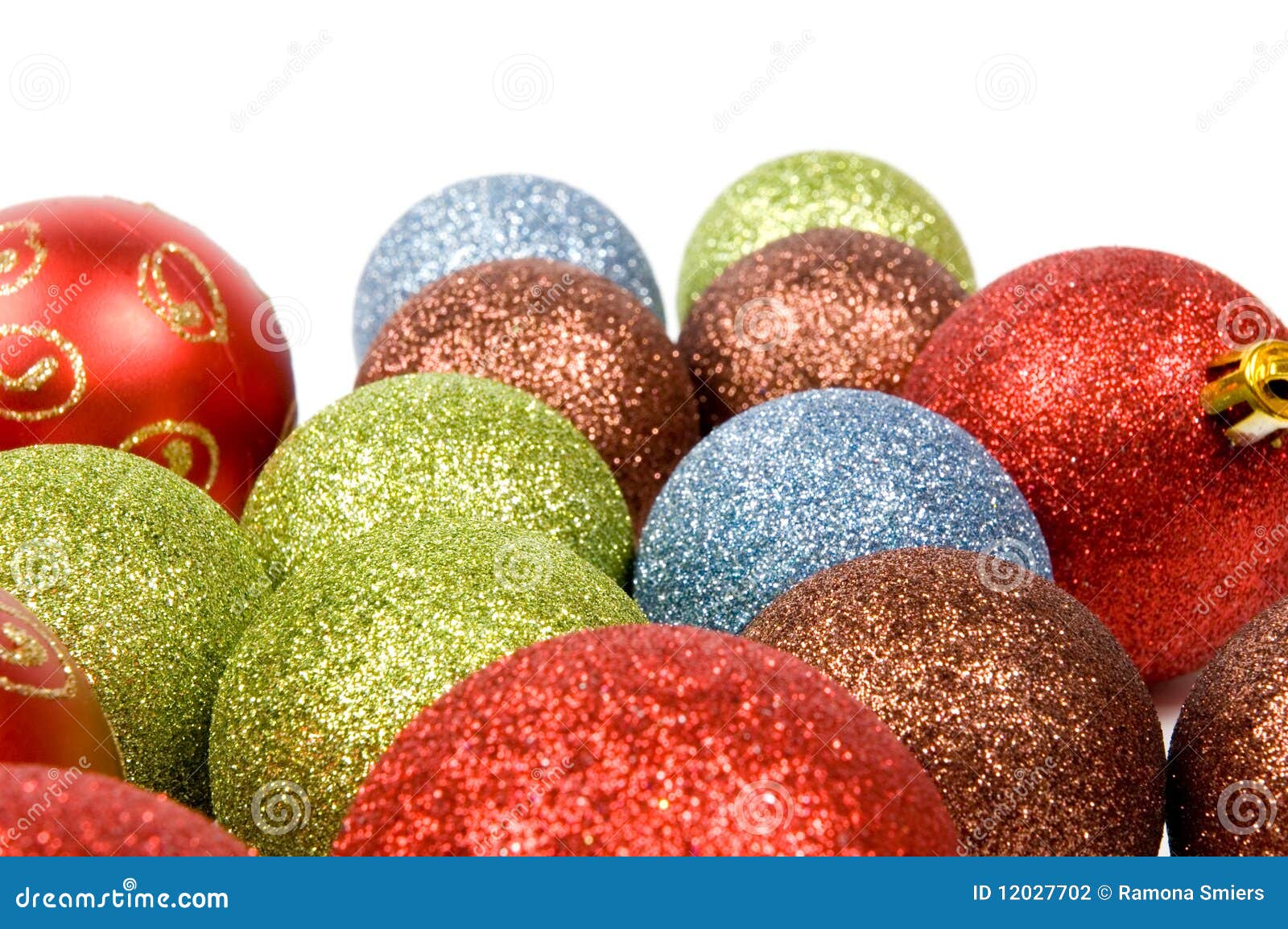 Colorful christmas balls stock photo. Image of reflect - 12027702