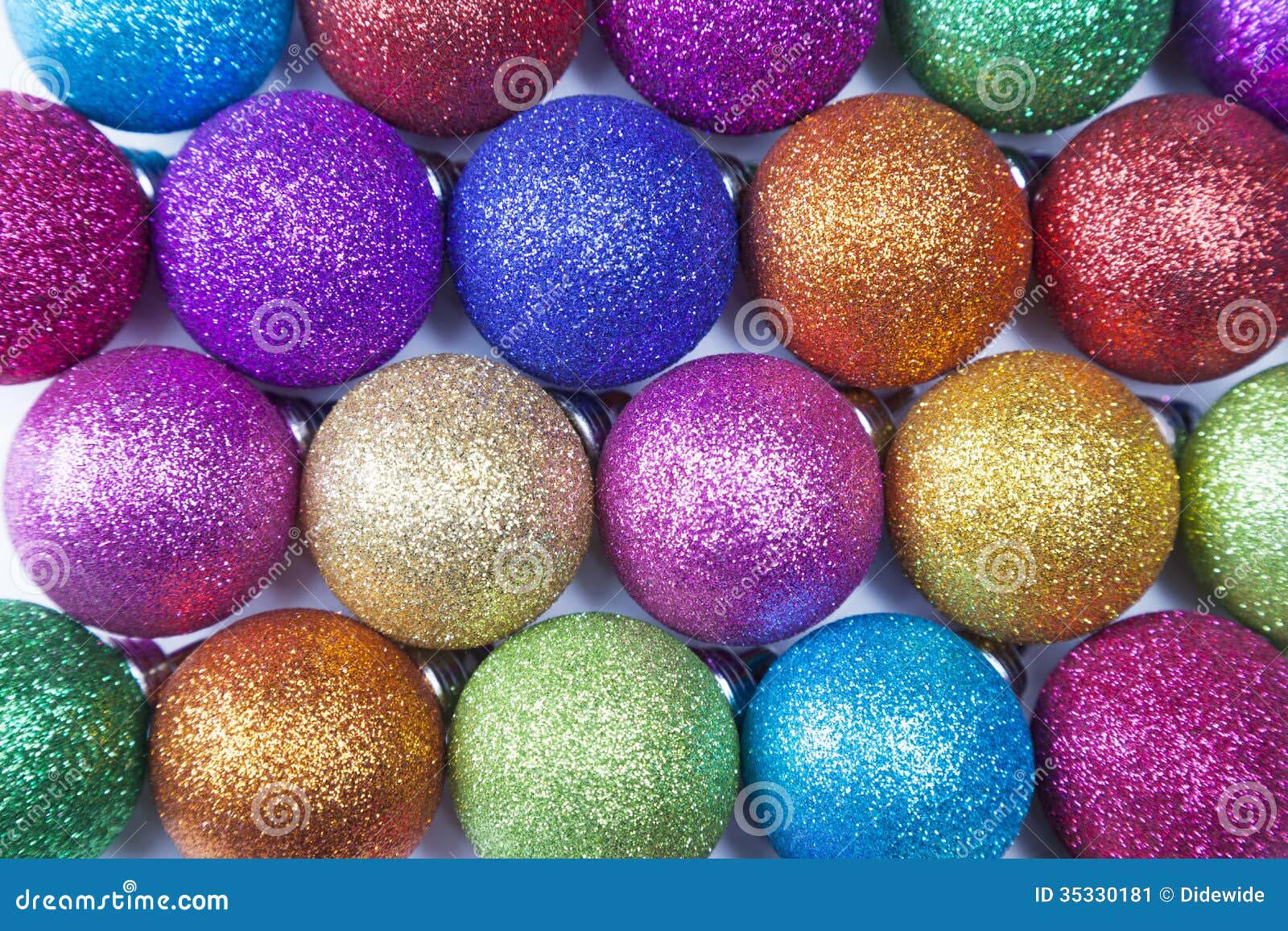 Colorful christmas balls stock image. Image of horizontal - 35330181