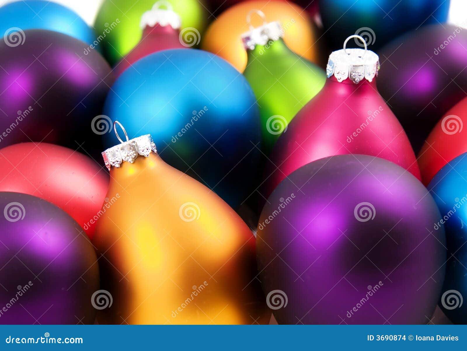 Colorful christmas baubles stock photo. Image of close - 3690874