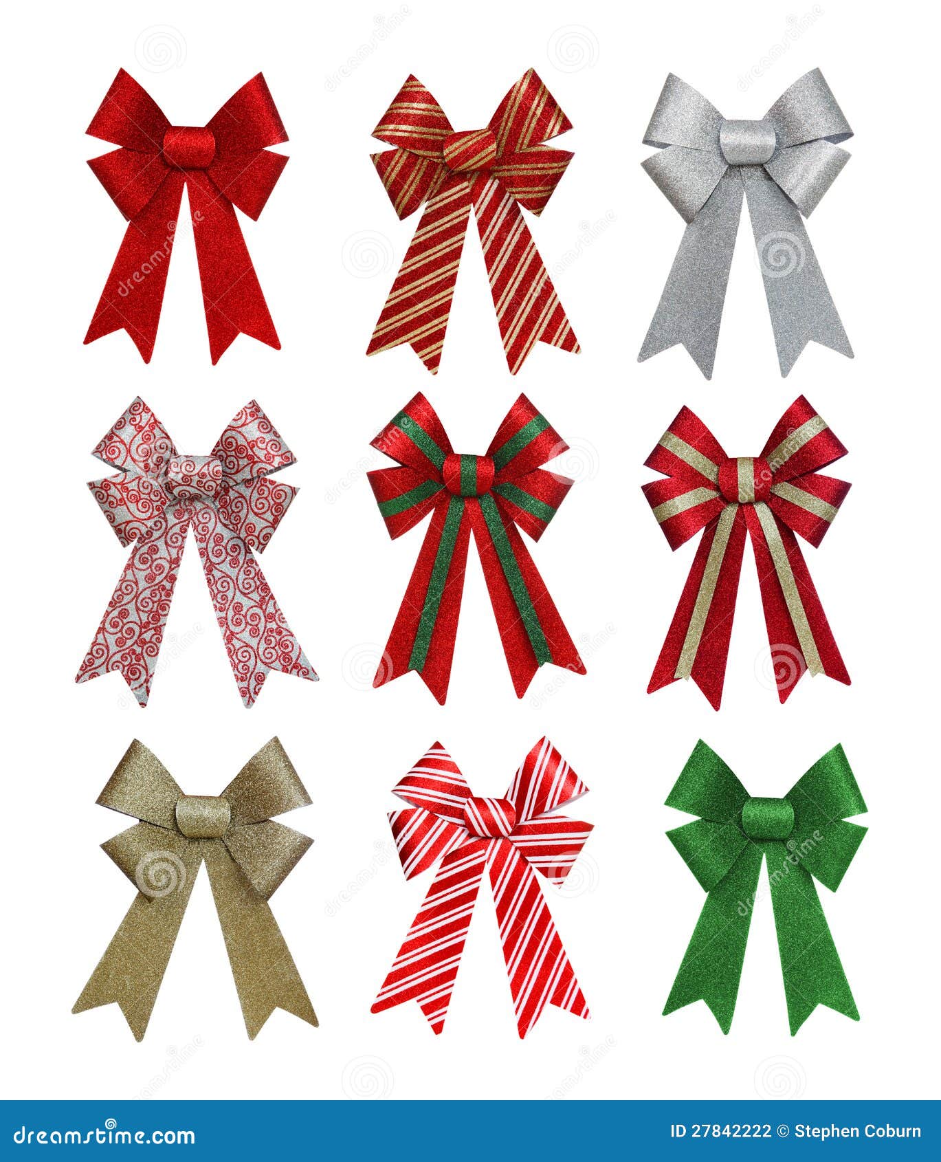Colorful Christmas Bows stock photo. Image of ornate - 27842222