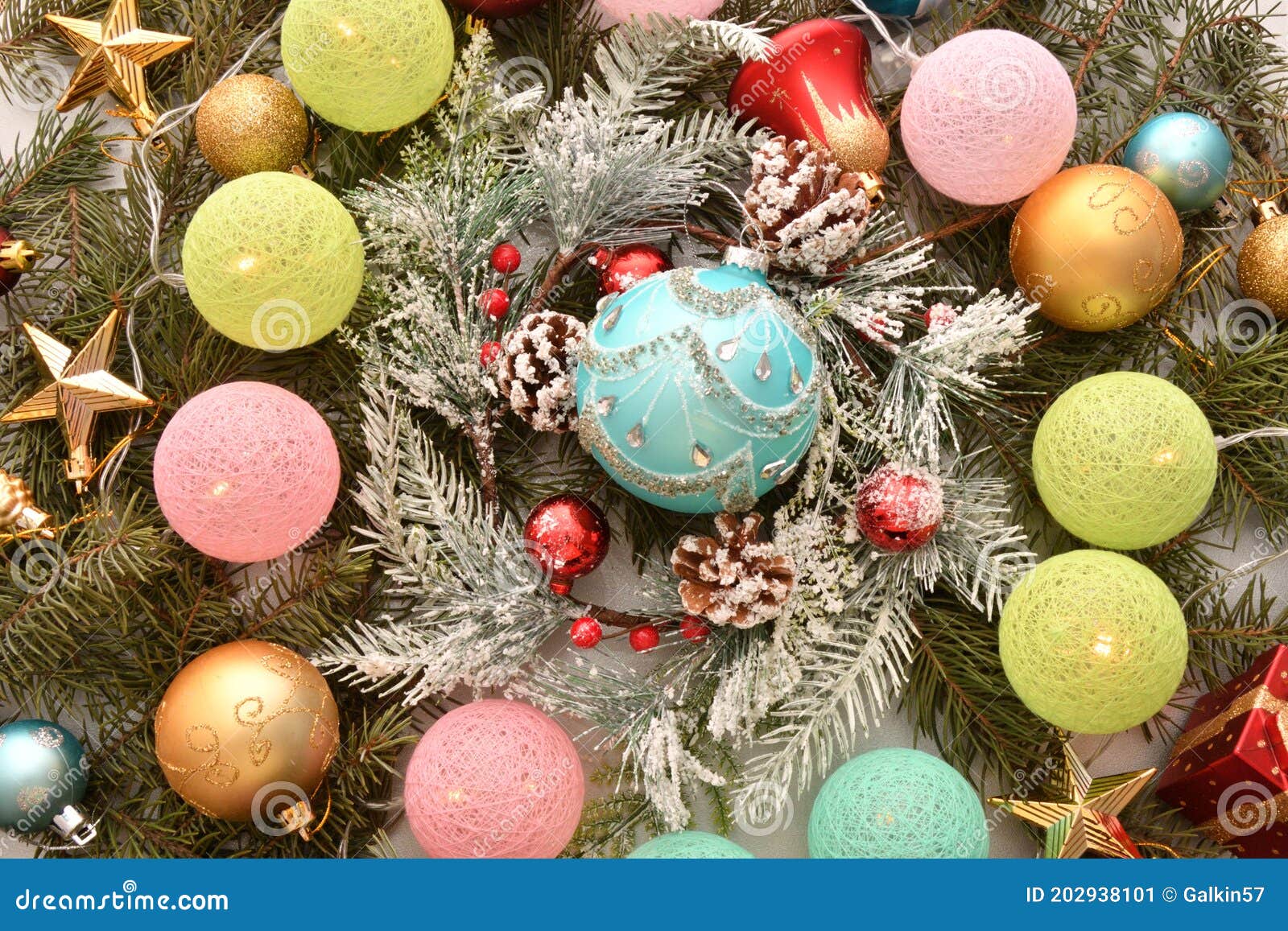 Colorful Christmas garland stock image. Image of happy - 202938101