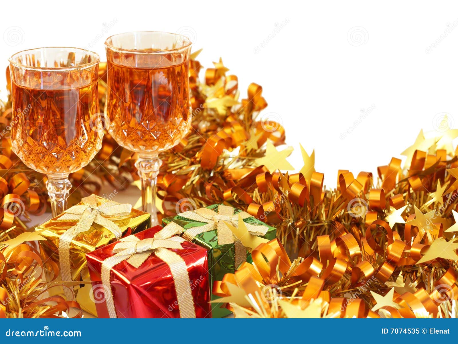 Colorful Christmas Gifts and Sherry Stock Image - Image of december ...