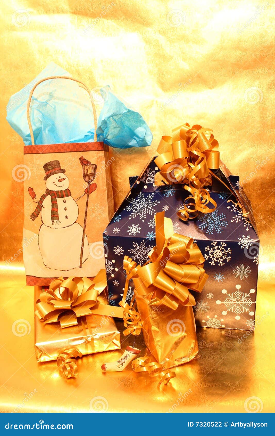 Colorful Christmas Packages Stock Photo - Image of gold, foil: 7320522