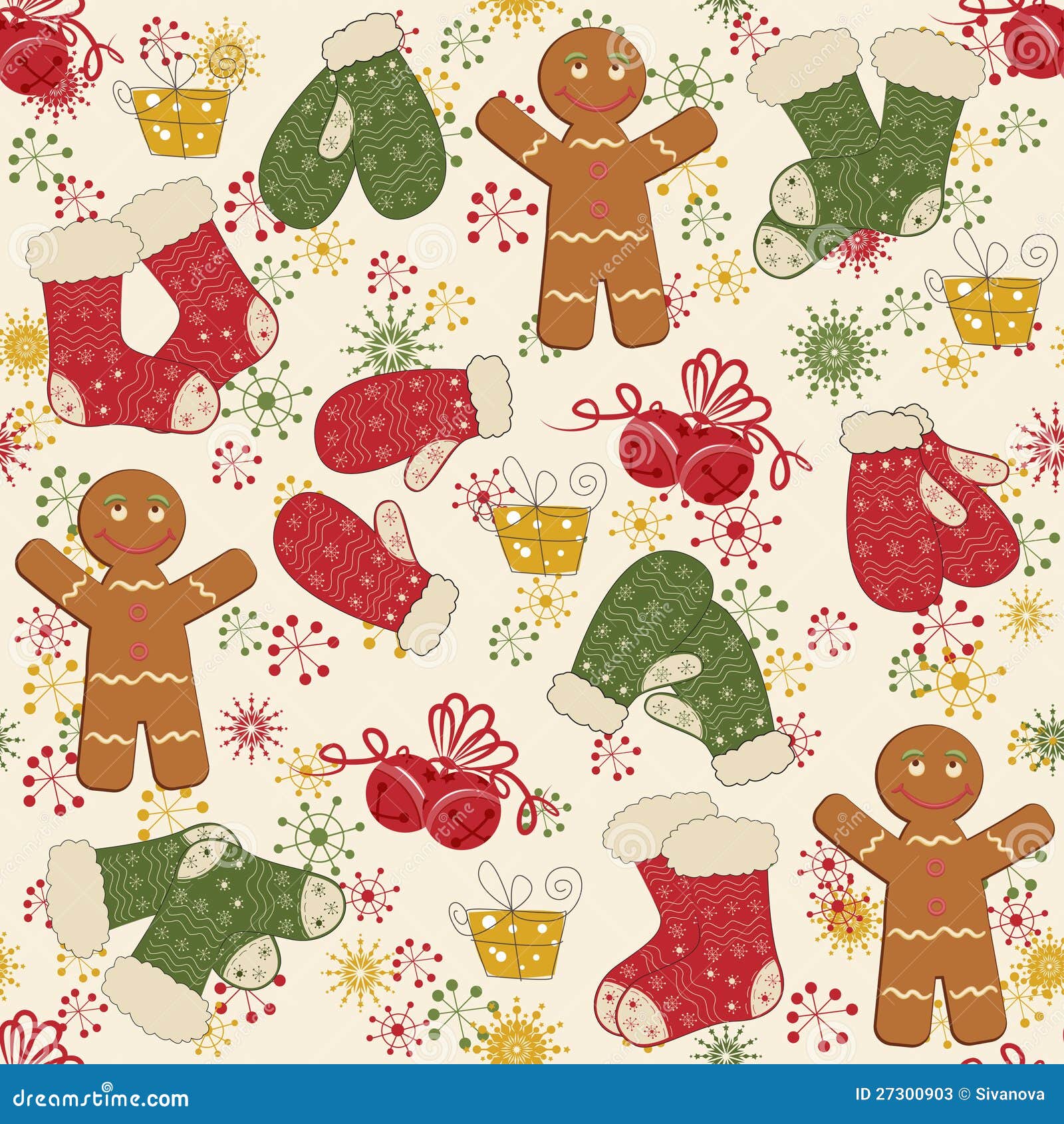 Colorful Christmas Pattern Seamless Stock Vector - Illustration of ...