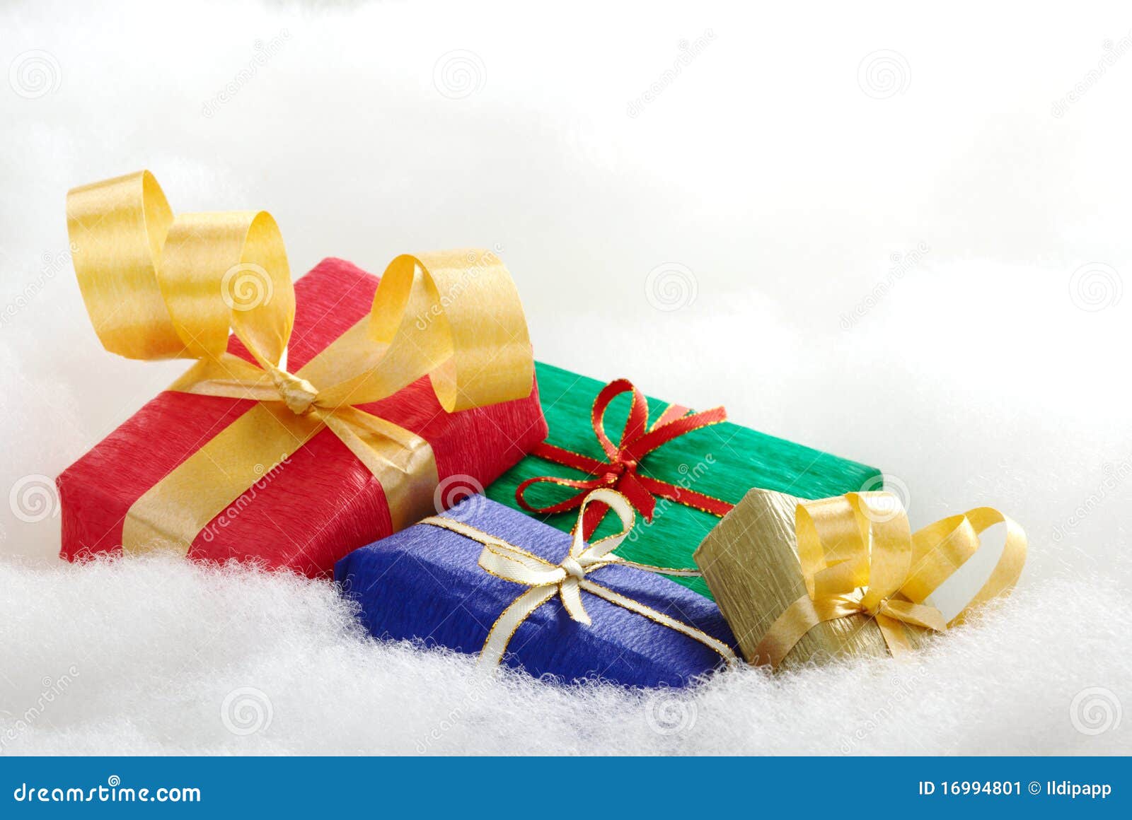 Colorful Christmas Presents Stock Image - Image of gold, holiday: 16994801