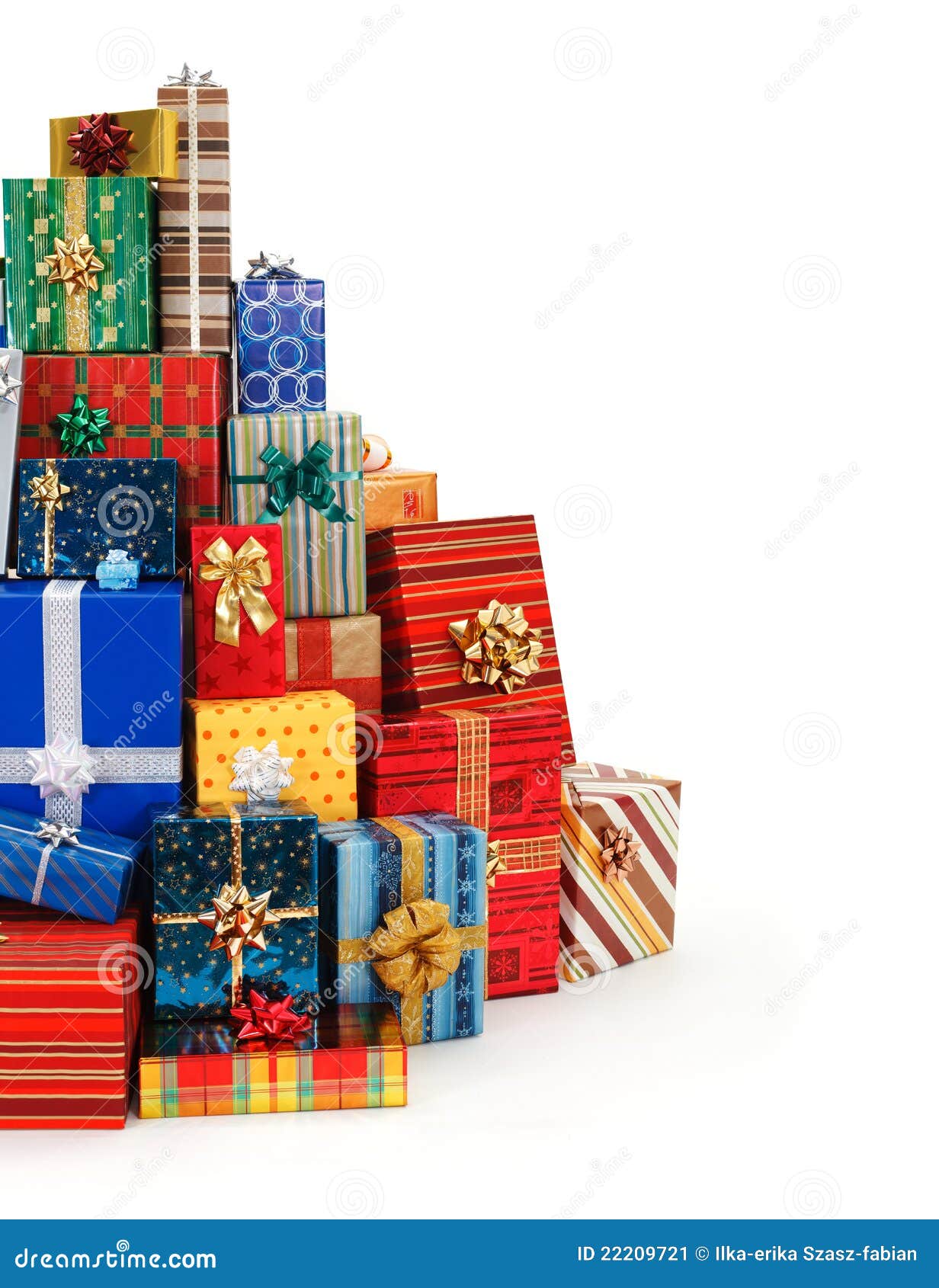 Colorful Christmas Presents Stock Image - Image of golden, presents ...