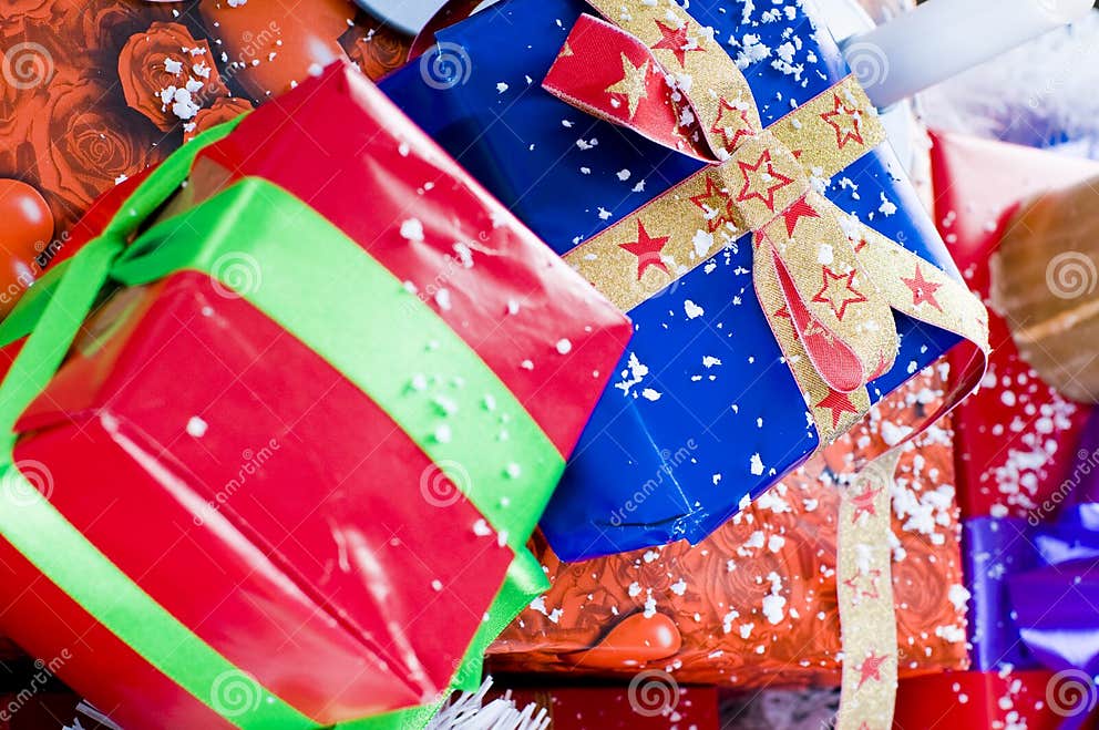 Colorful Christmas Presents Stock Image - Image of ribbons, colourful ...