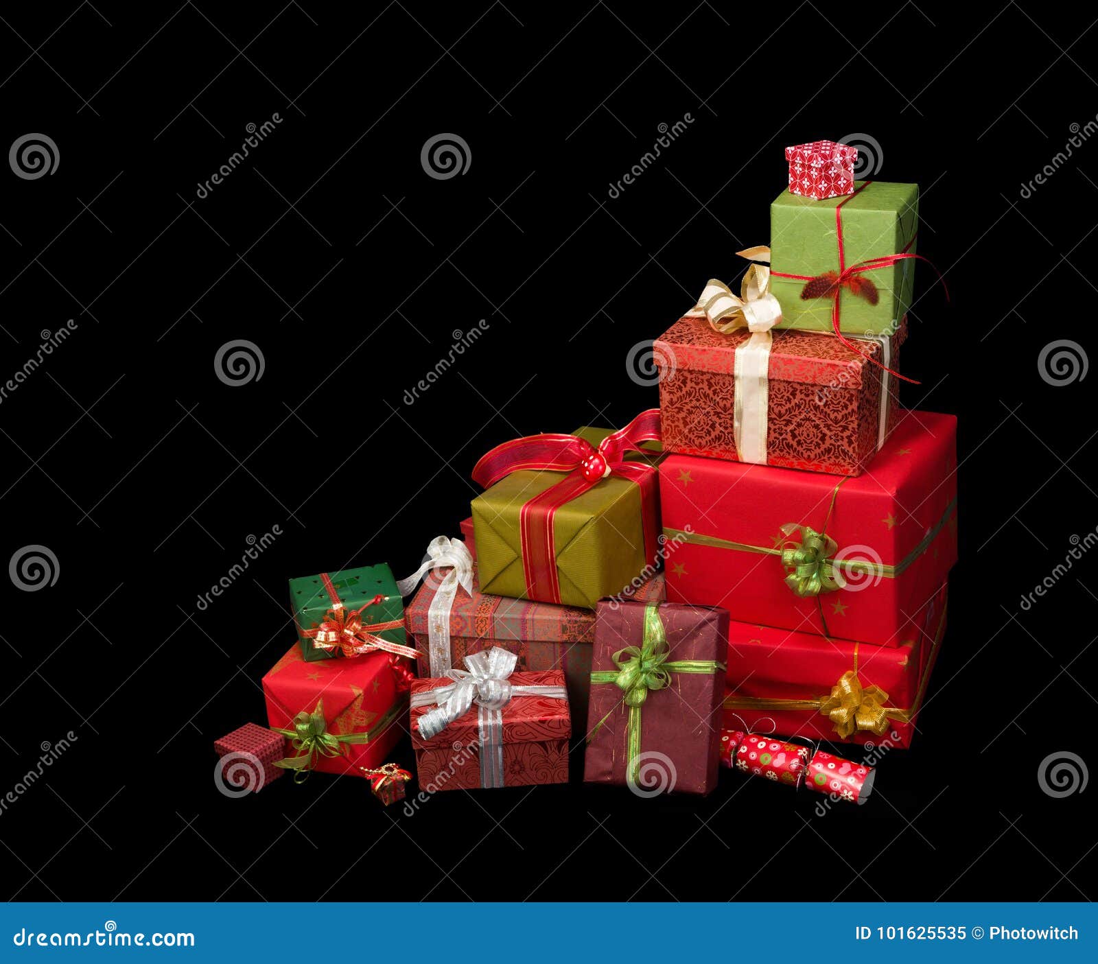 Colorful Christmas Presents Stock Image - Image of gifts, ribbon: 101625535