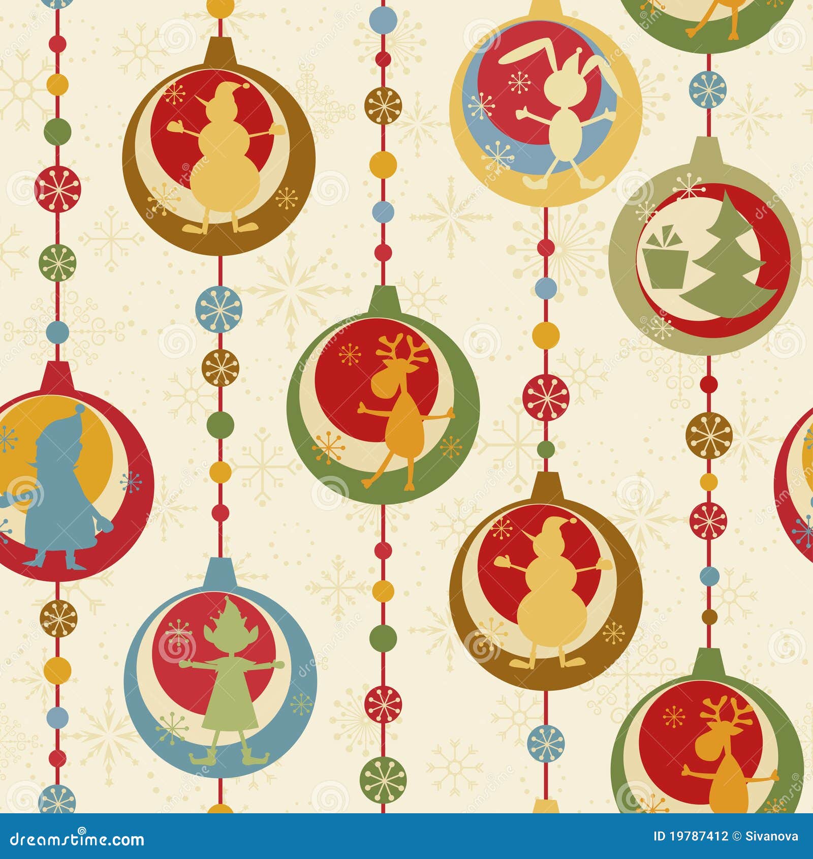 Colorful Christmas Seamless Pattern Stock Vector - Illustration of ...