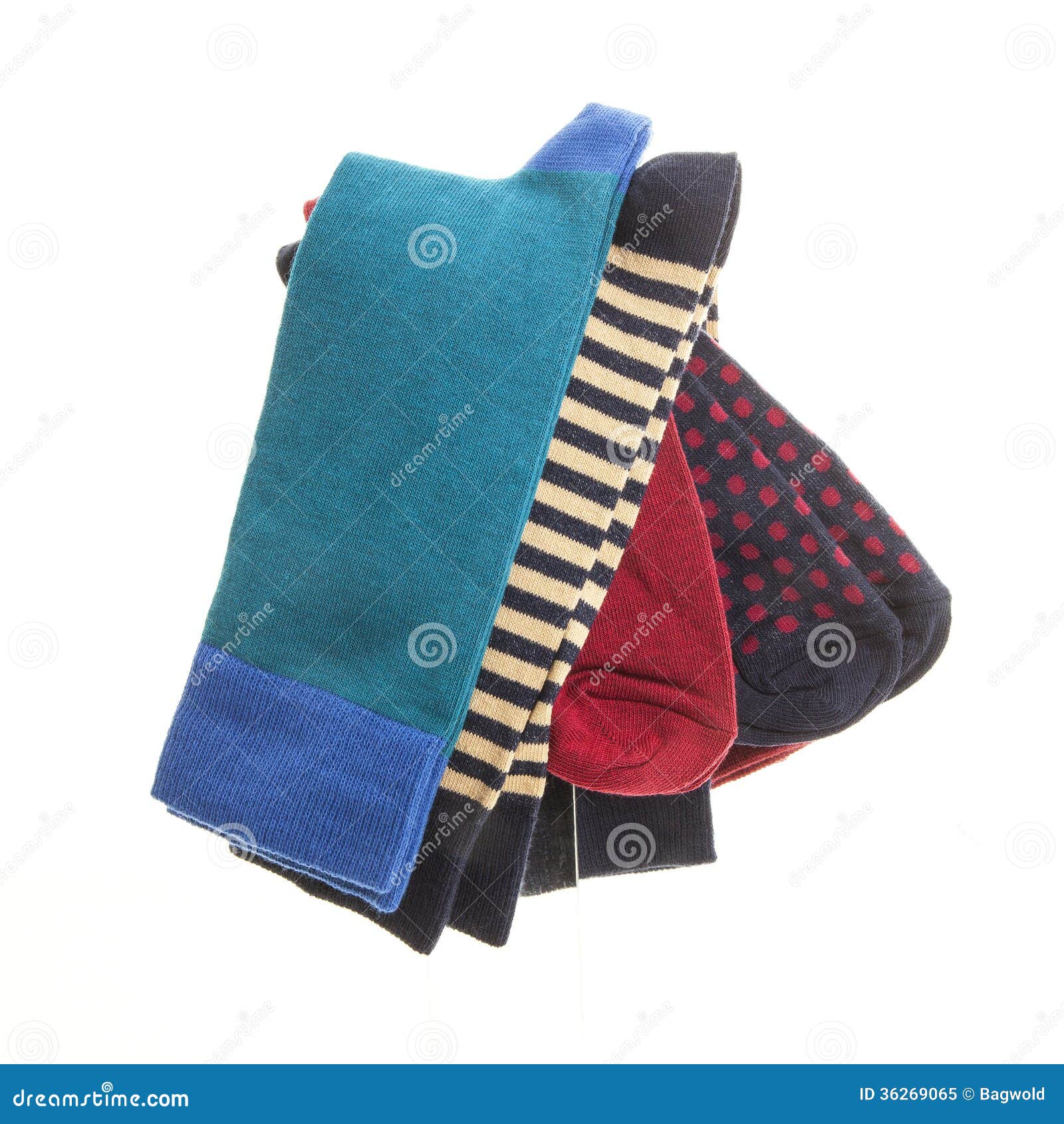 Colorful Christmas Socks Isolated on White Stock Image - Image of blue ...