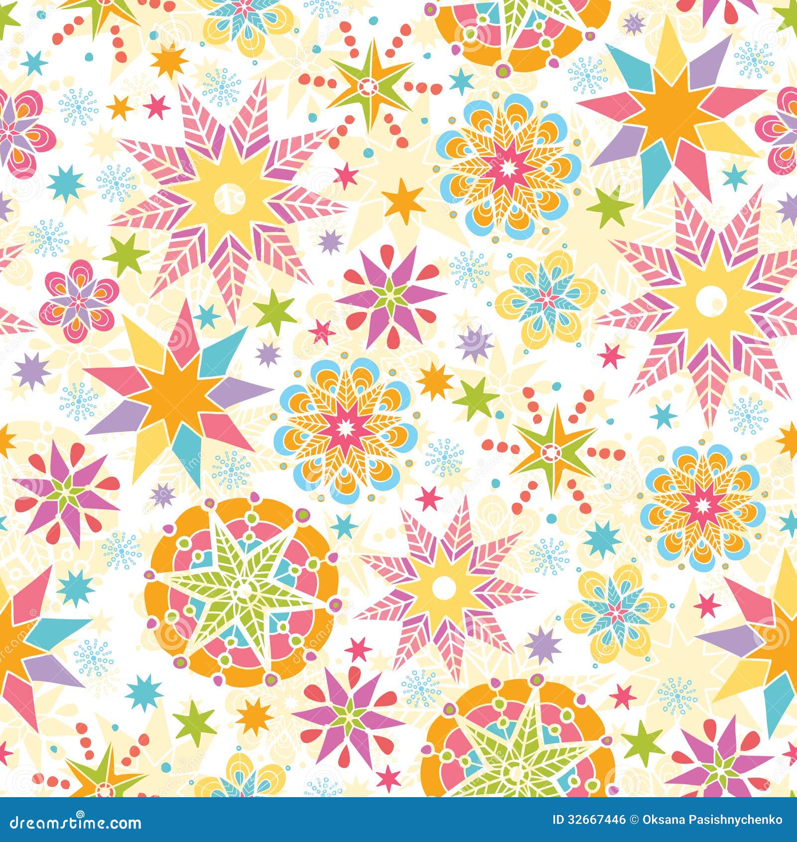 Colorful Christmas Stars Seamless Pattern Stock Vector - Illustration ...