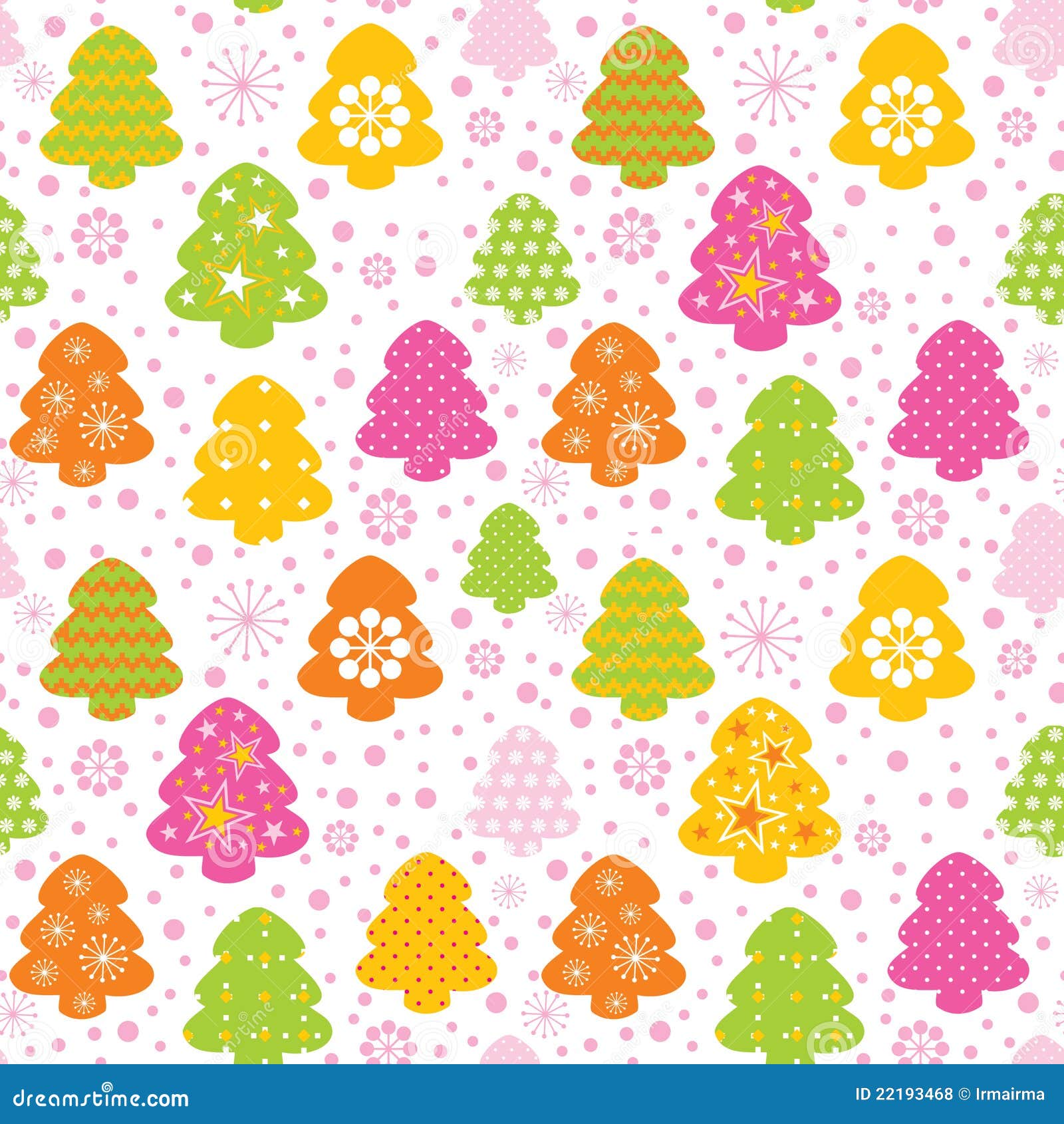 Colorful Christmas Tree Seamless Background Stock Vector - Illustration ...