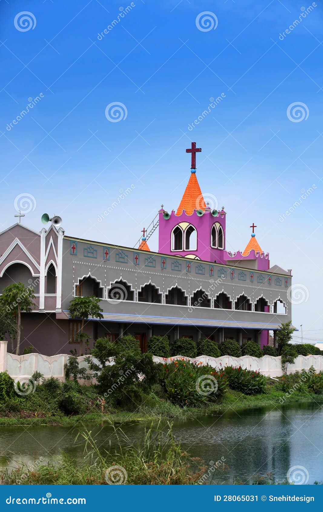 Colorful church stock image. Image of kolleru, cathedral - 28065031