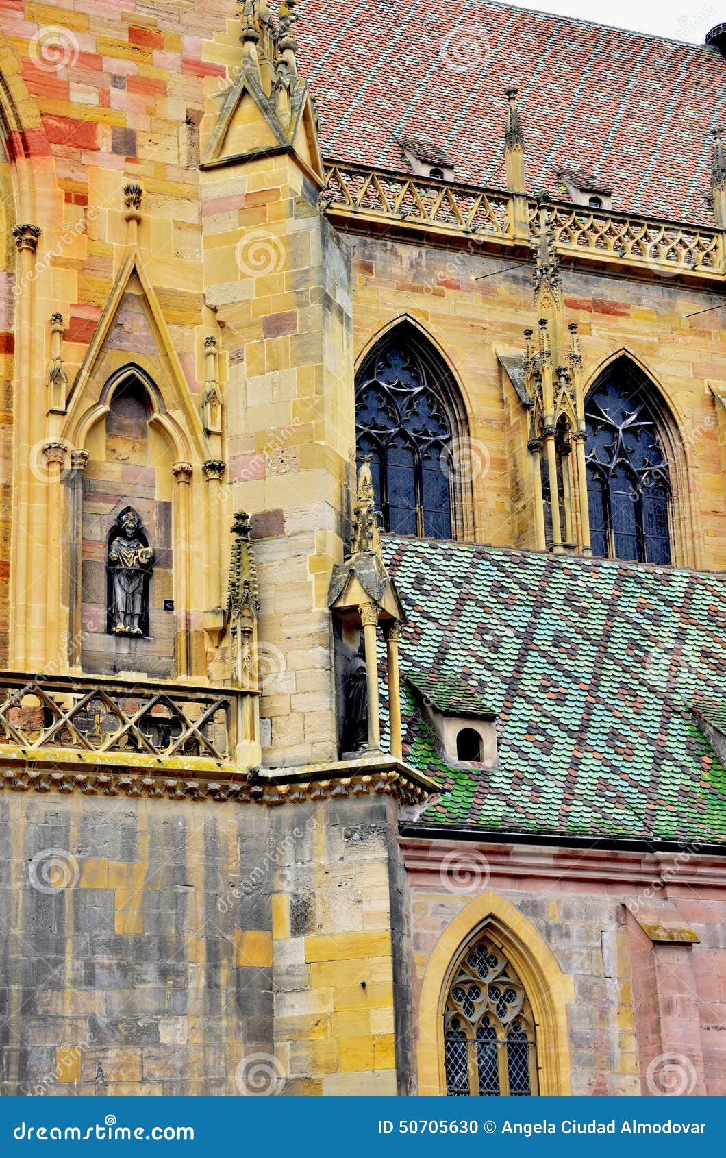 Colorful church facade stock photo. Image of roof, glass - 50705630