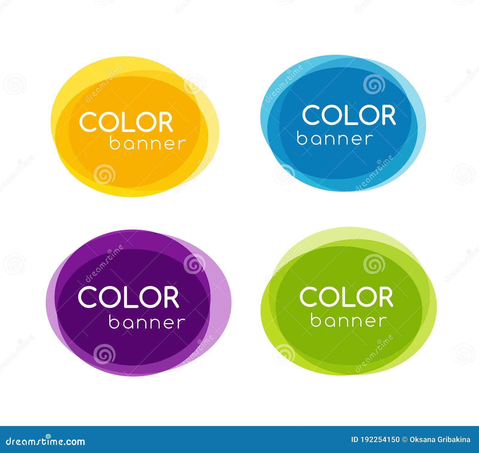 Colorful Circle Banners in Overlay Style. Vector Frame Collection Stock ...