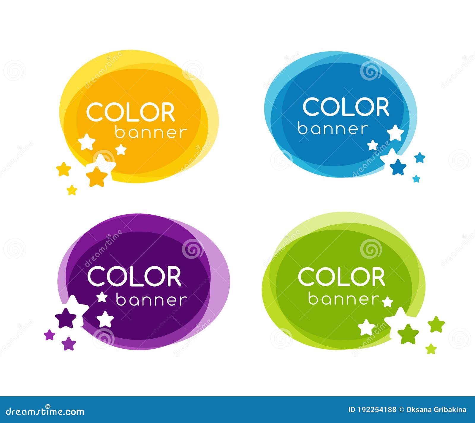 Colorful Circle Banners in Overlay Style. Vector Frame Collection Stock ...