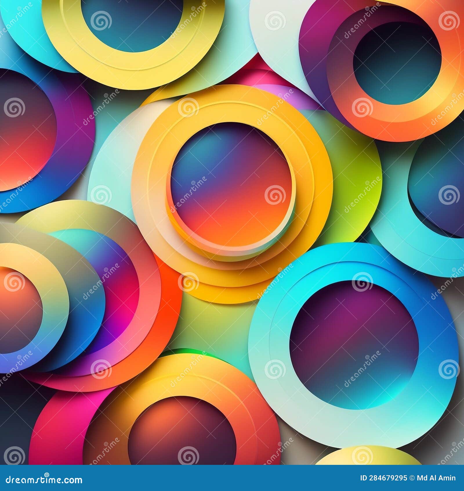 Colorful Circle With Bright Abstract Background Rainbow Colored Stock