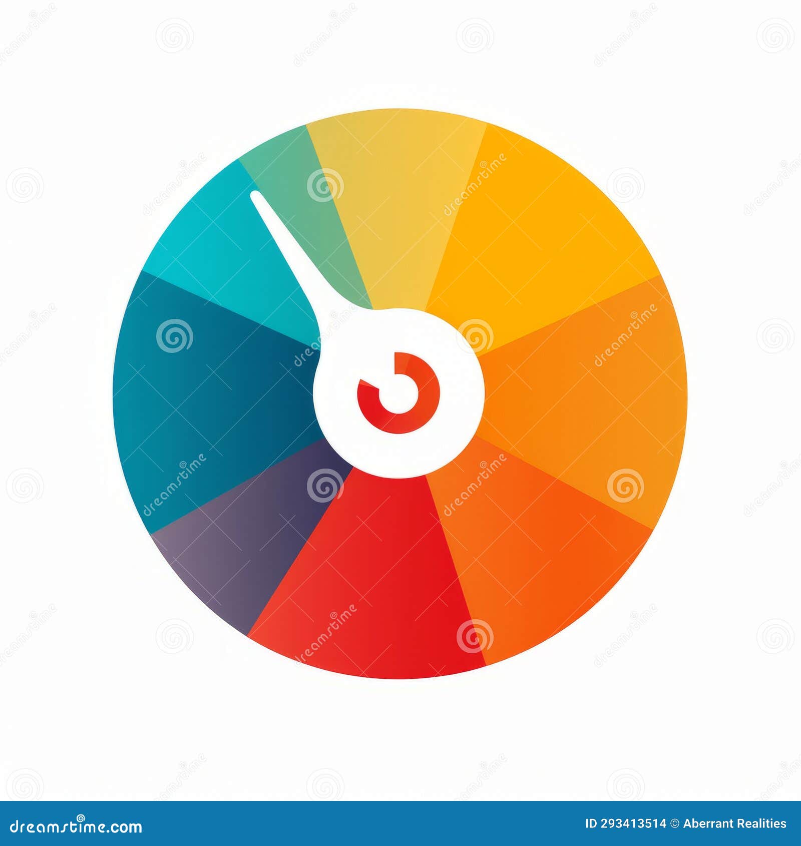 A Colorful Circle with a Clock on Top of it Stock Illustration - Illustration of concepts ...