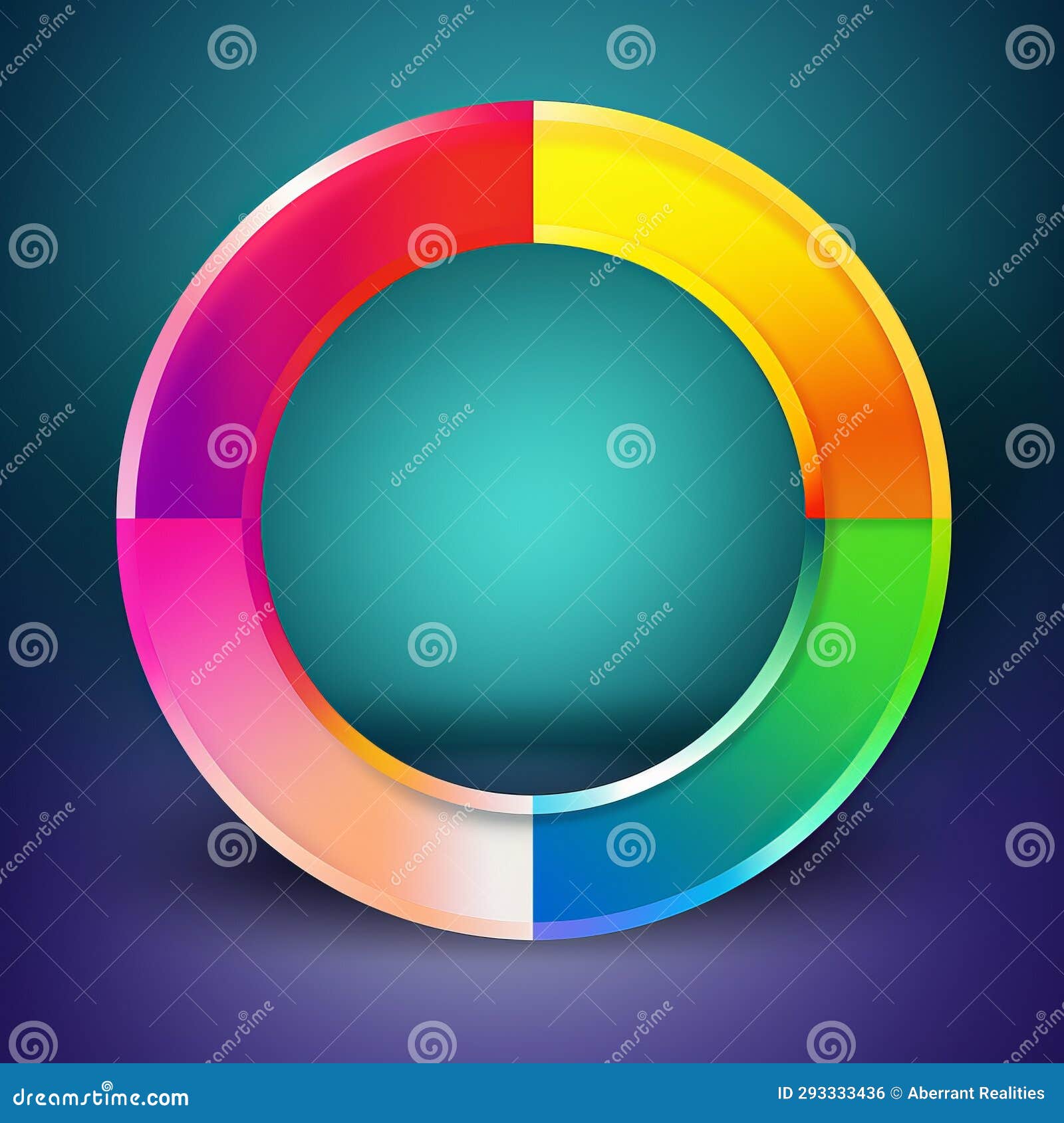 A Colorful Circle with the Color Wheel in the Center Stock Illustration ...
